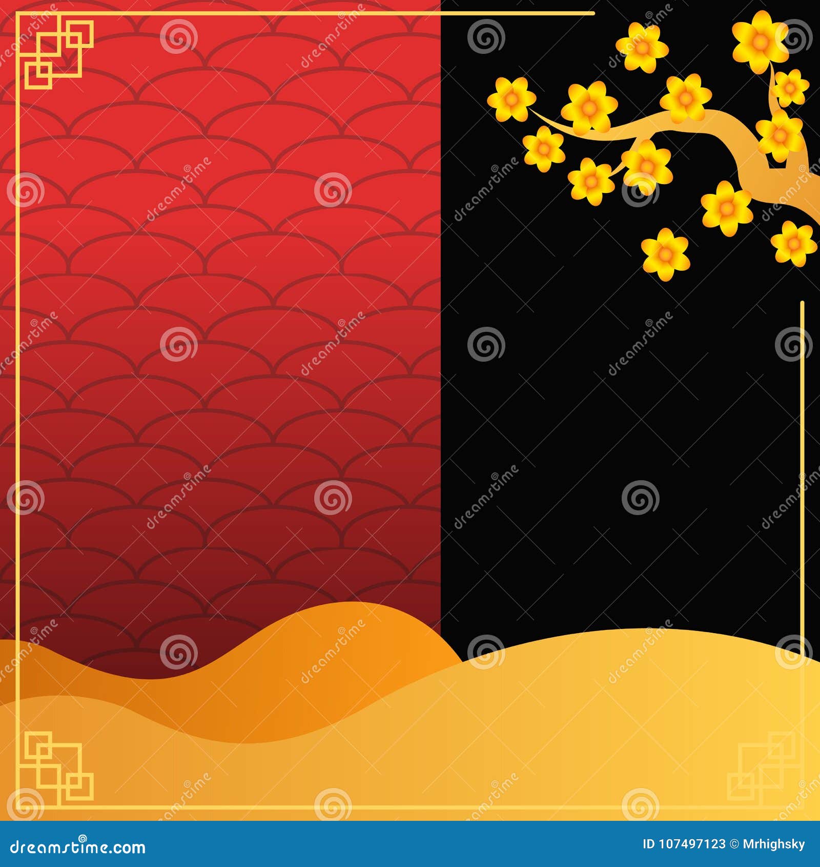 Red and Yellow Chinese Style Banner Stock Vector - Illustration of ...