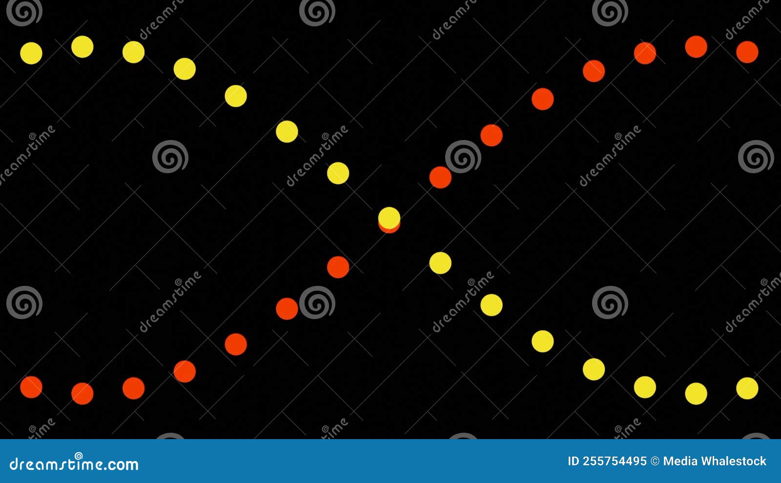 Red and Yellow Dotted Bending Lines Creating Effect of Infinity Sign ...