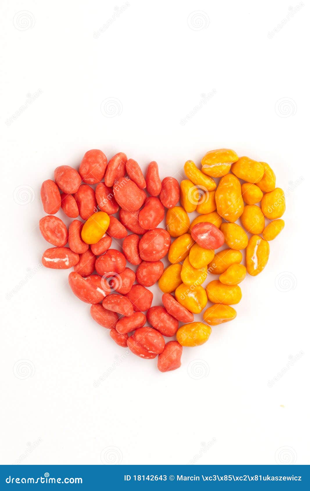 Red and yellow dragees stock image. Image of tasty, homemade - 18142643