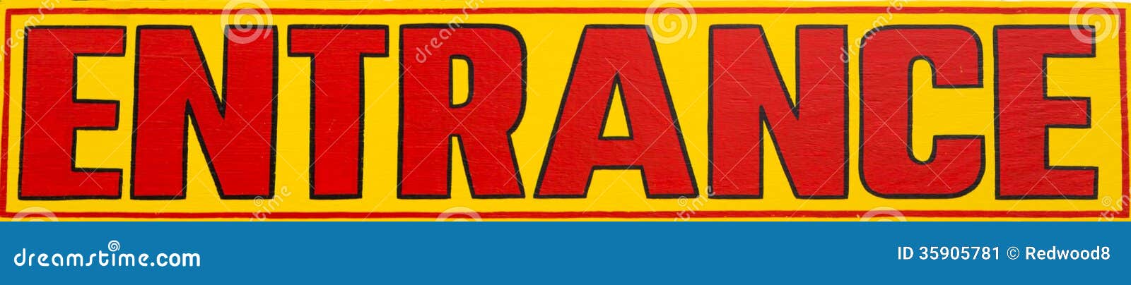 Red and Yellow Entrance Sign Stock Image - Image of directional ...
