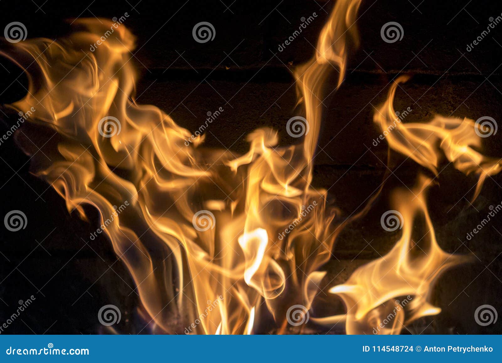 Red-yellow Fire Close-up. Fire Background Stock Photo - Image of fiery ...