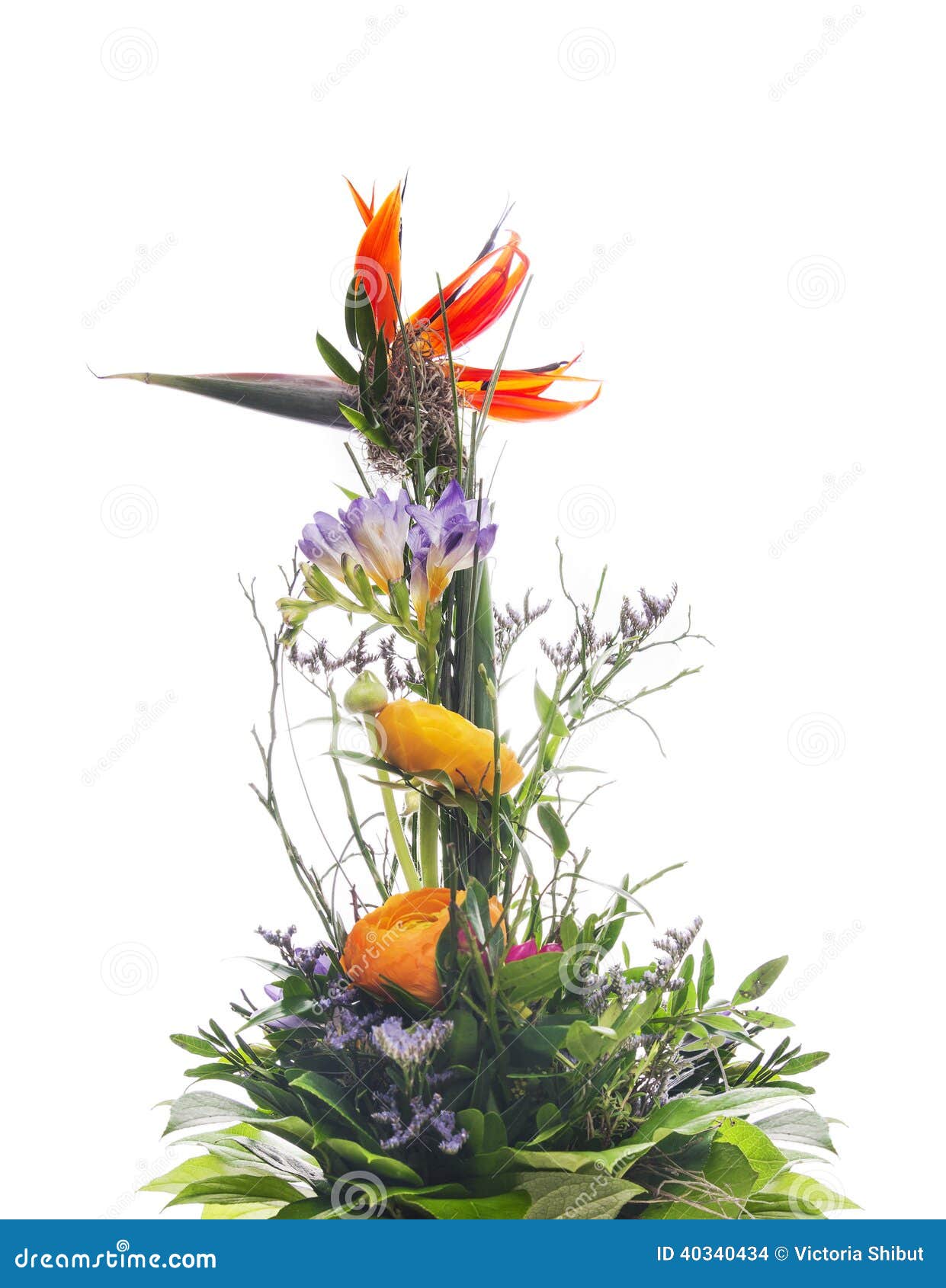 Red Yellow Flower Bunch,isolated Stock Photo - Image of gerbera ...