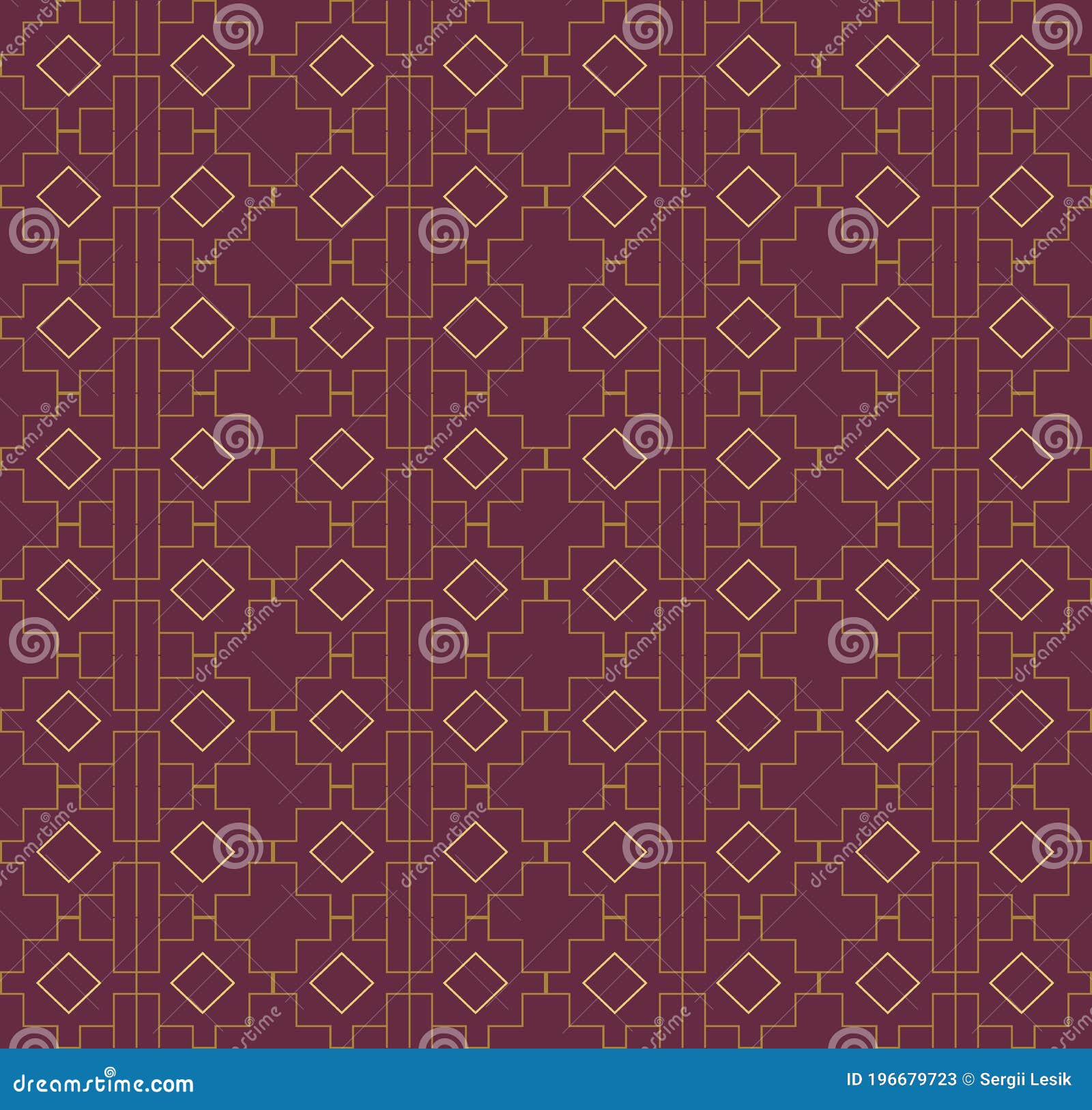 Red and Yellow Geometric Seamless Background. Checkered and Diamond ...