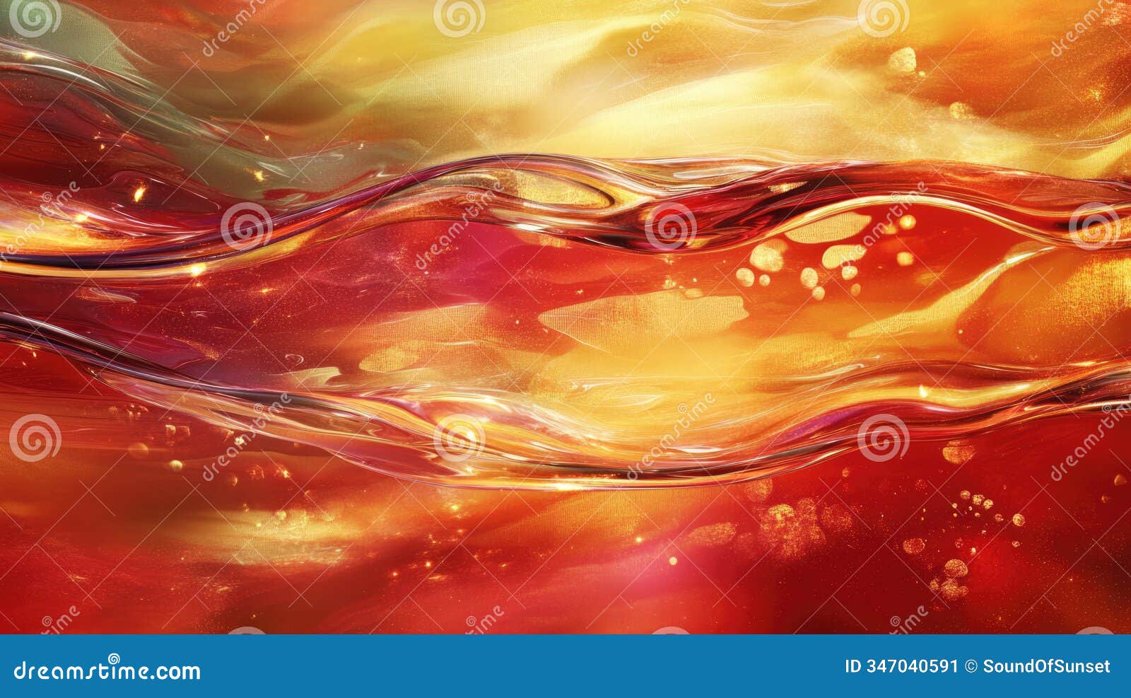 Red and Yellow Glossy Holographic Water Background. Texture with Smooth ...