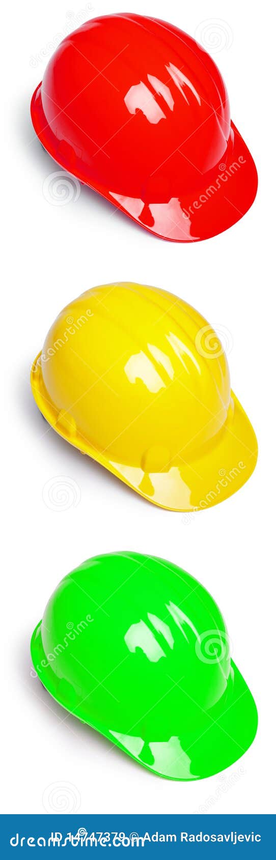 Red Yellow and Green Hardhat in Semaphore Colors Stock Image - Image of ...