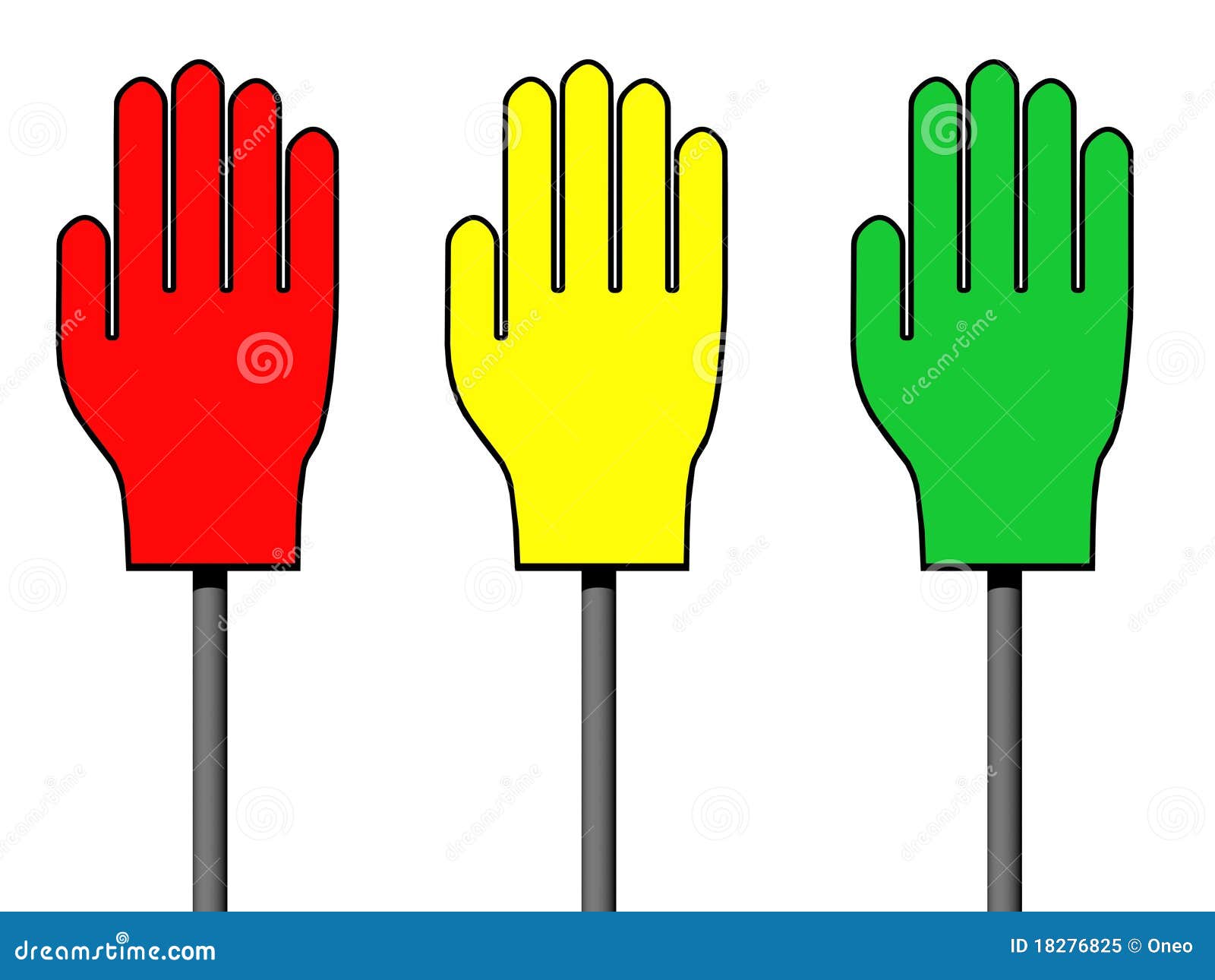 Red, Yellow and Green Palm Signs Stock Illustration - Illustration of ...