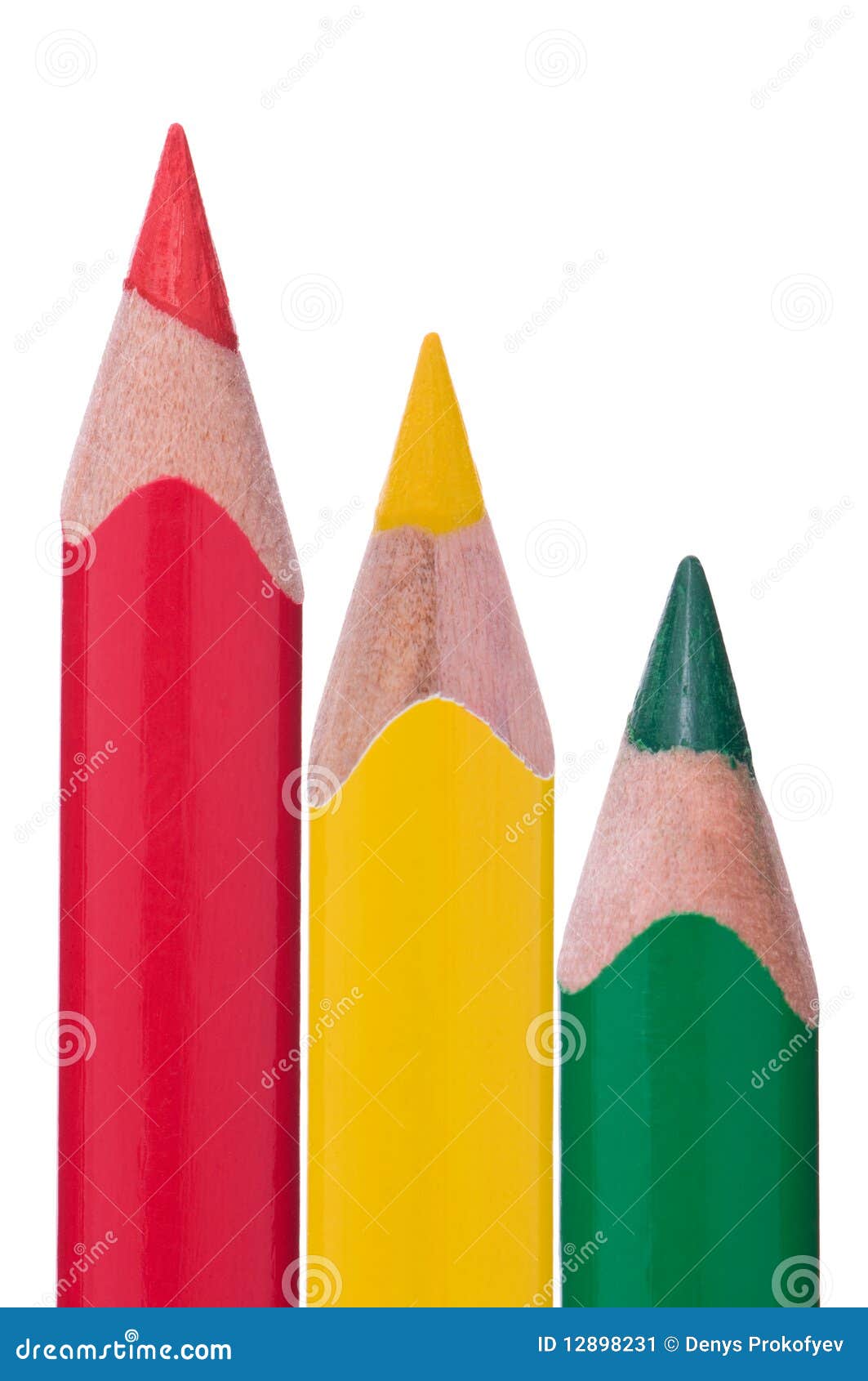 Red Yellow Green pencils stock image. Image of bright - 12898231