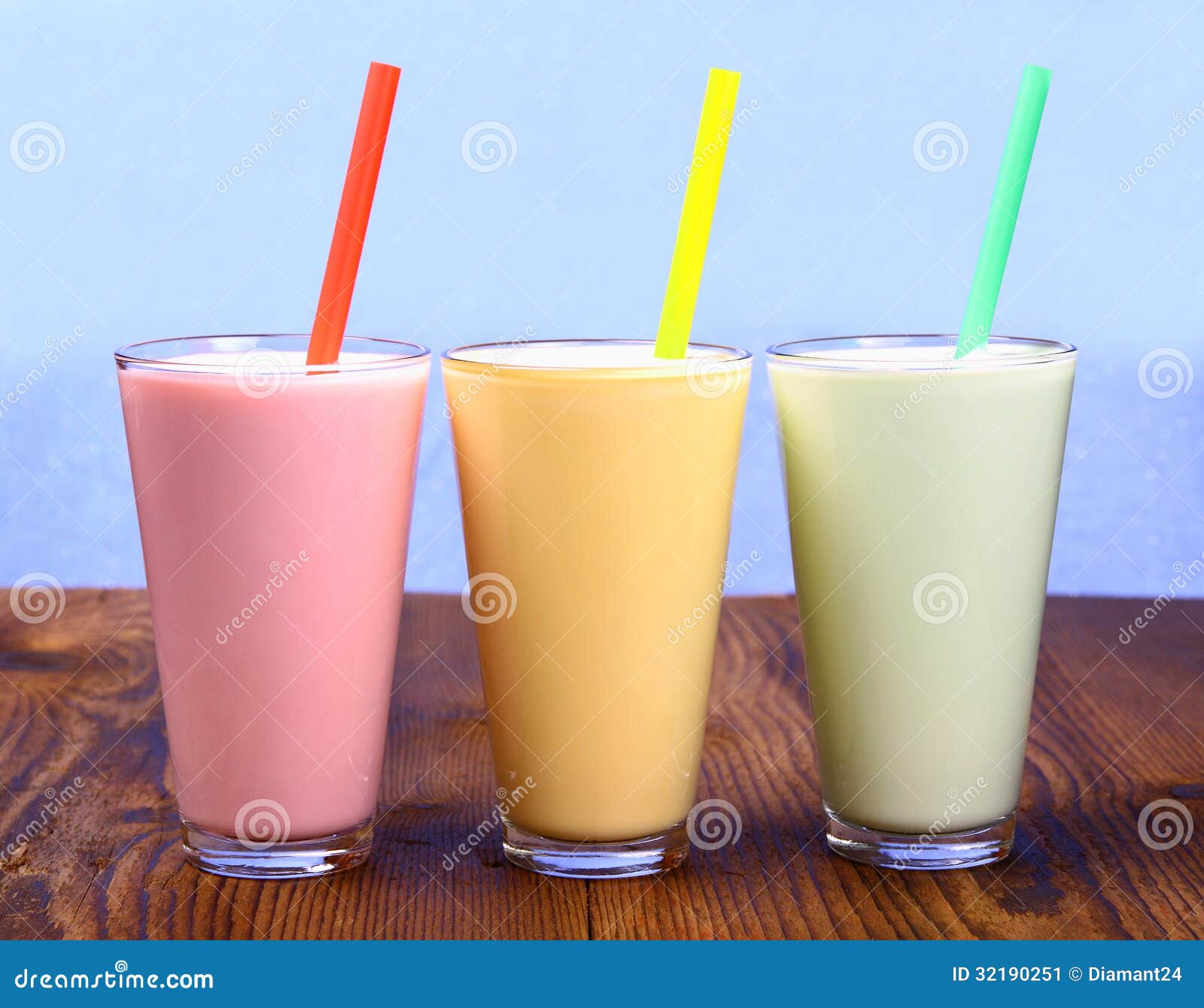 Red, Yellow and Green Soft Drink, Milk Shake Stock Image - Image of ...