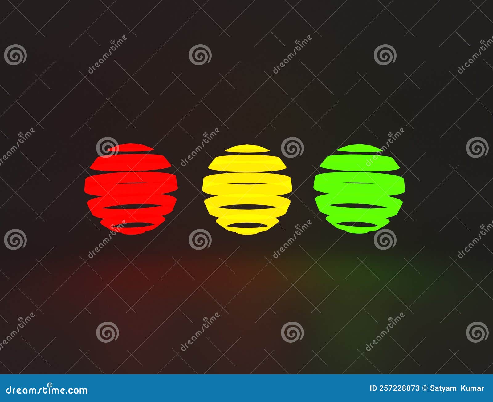 Red Yellow Green Traffic Light 3D Render Image Stock Illustration ...
