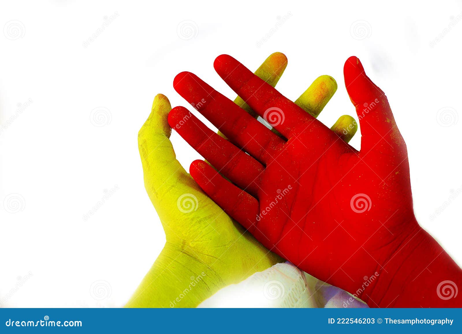 Red and Yellow - Painted Hands Stock Image - Image of emotion ...
