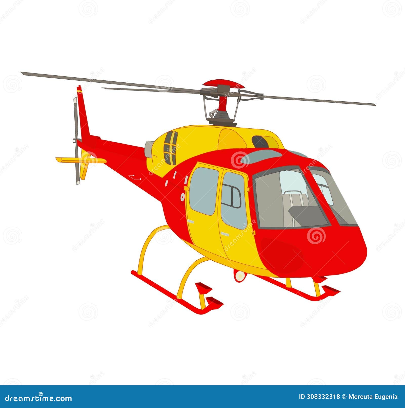 Red yellow helicopter stock photo. Illustration of transportation ...