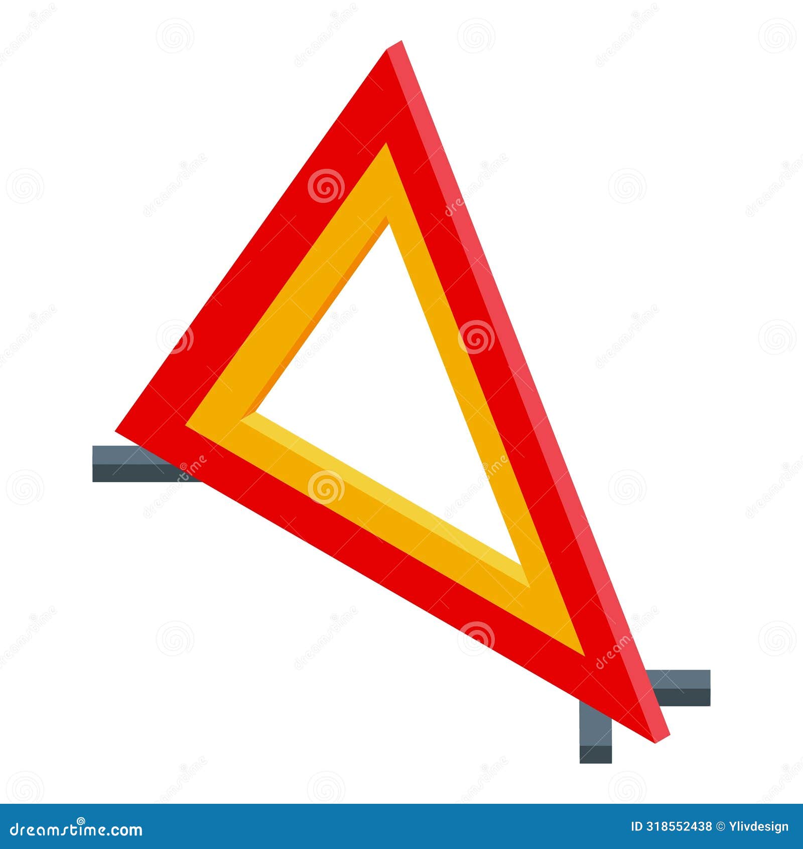 Red and Yellow Impossible Triangle Illusion Stock Illustration ...