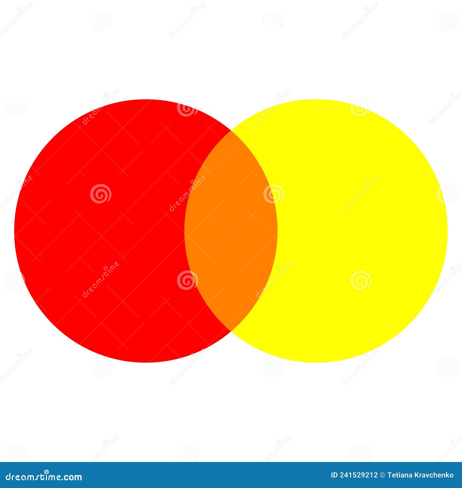 Red and Yellow Intersecting Circles. Geometric Element. Business Circle ...