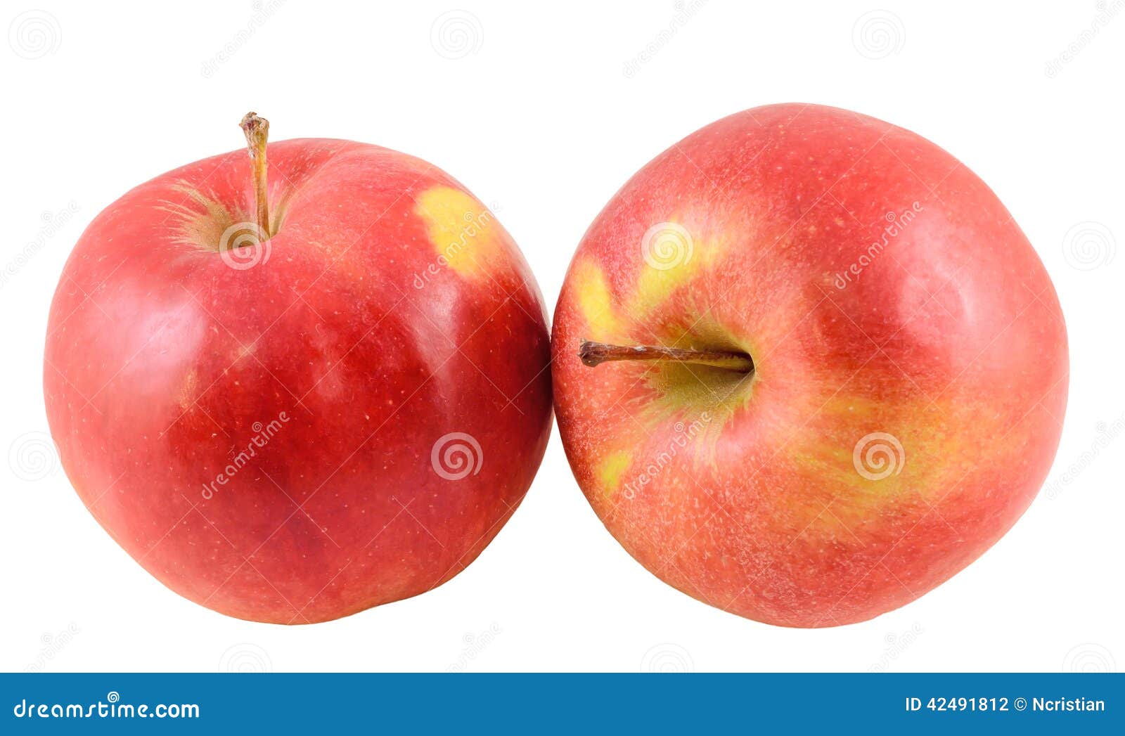 Red Jonathan Apples And Quarter Slice Isolated On White Stock Image ...