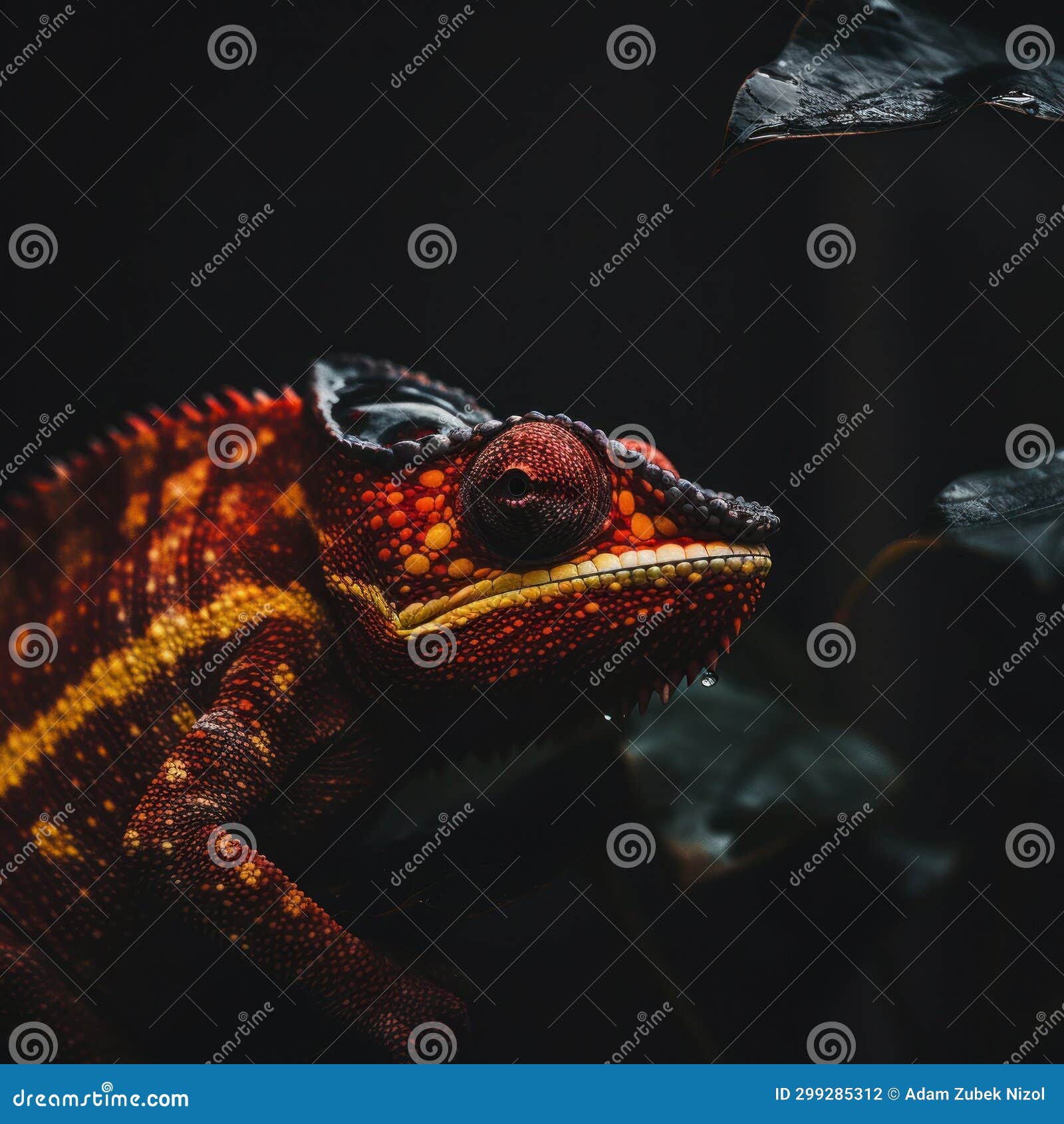 A red and yellow lizard stock illustration. Illustration of wildlife ...