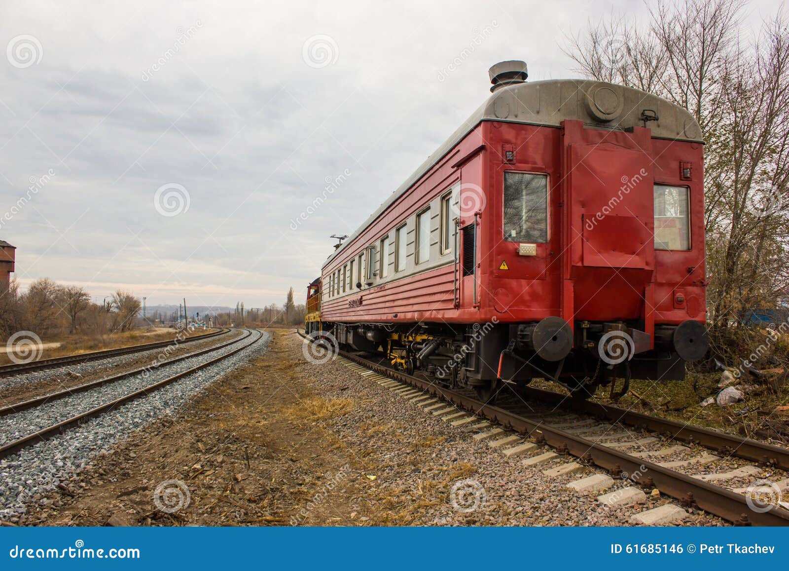 Red-yellow Locomotive Train on the Tracks Stock Photo - Image of boiler ...