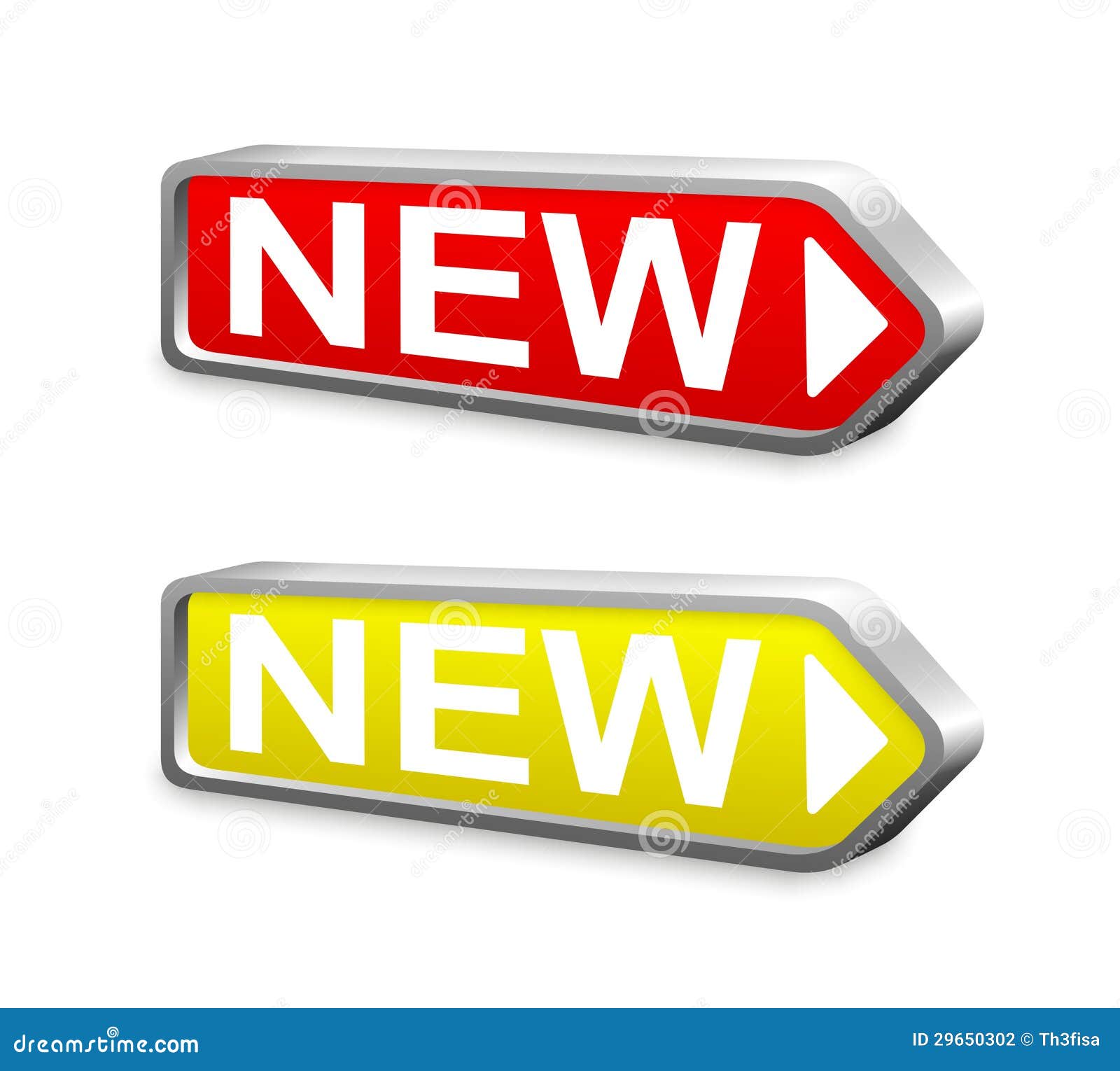 Red and Yellow New Metal Arrow Button Stock Illustration - Illustration ...