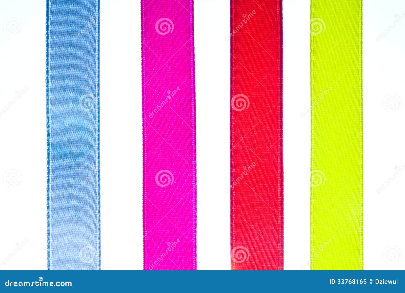 Red, Yellow, Orange and Blue Shiny Gradient Curling Ribbons Stock Image ...