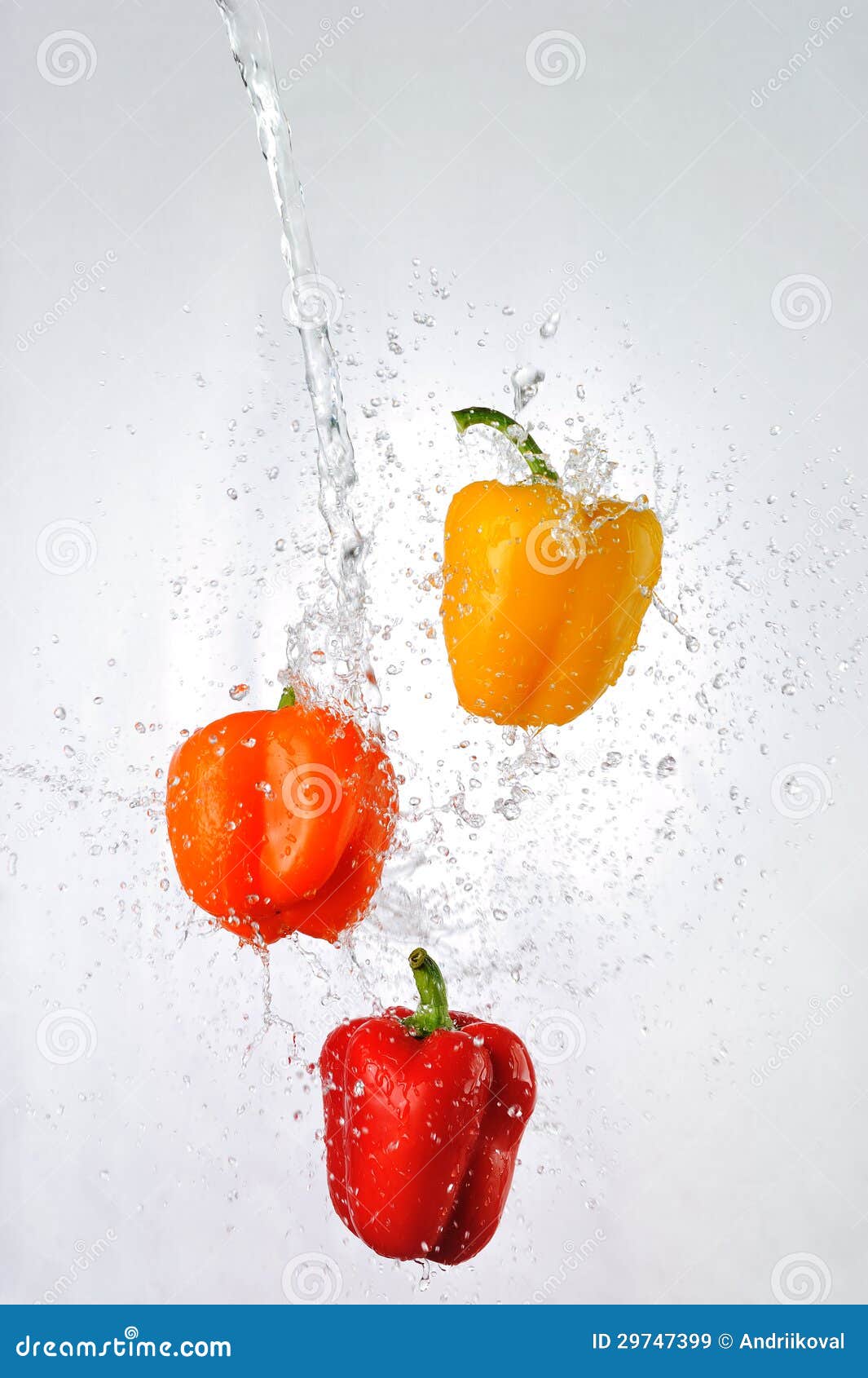 Peppers and water splash stock image. Image of underwater - 29747399