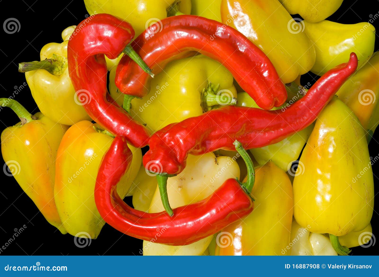 Red and yellow peppers 6 stock photo. Image of edible - 16887908