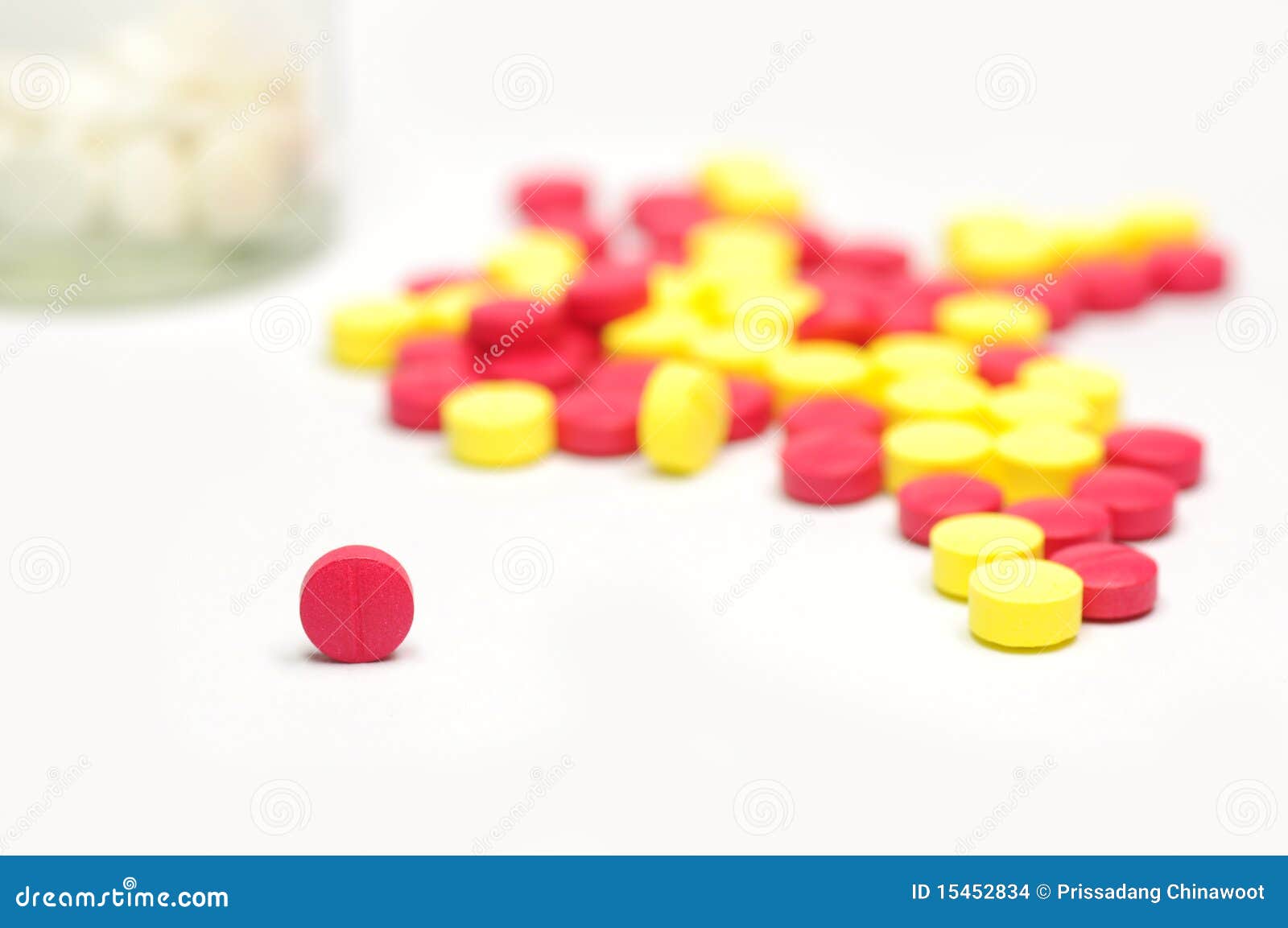 Red and yellow pill stock photo. Image of laboratory - 15452834