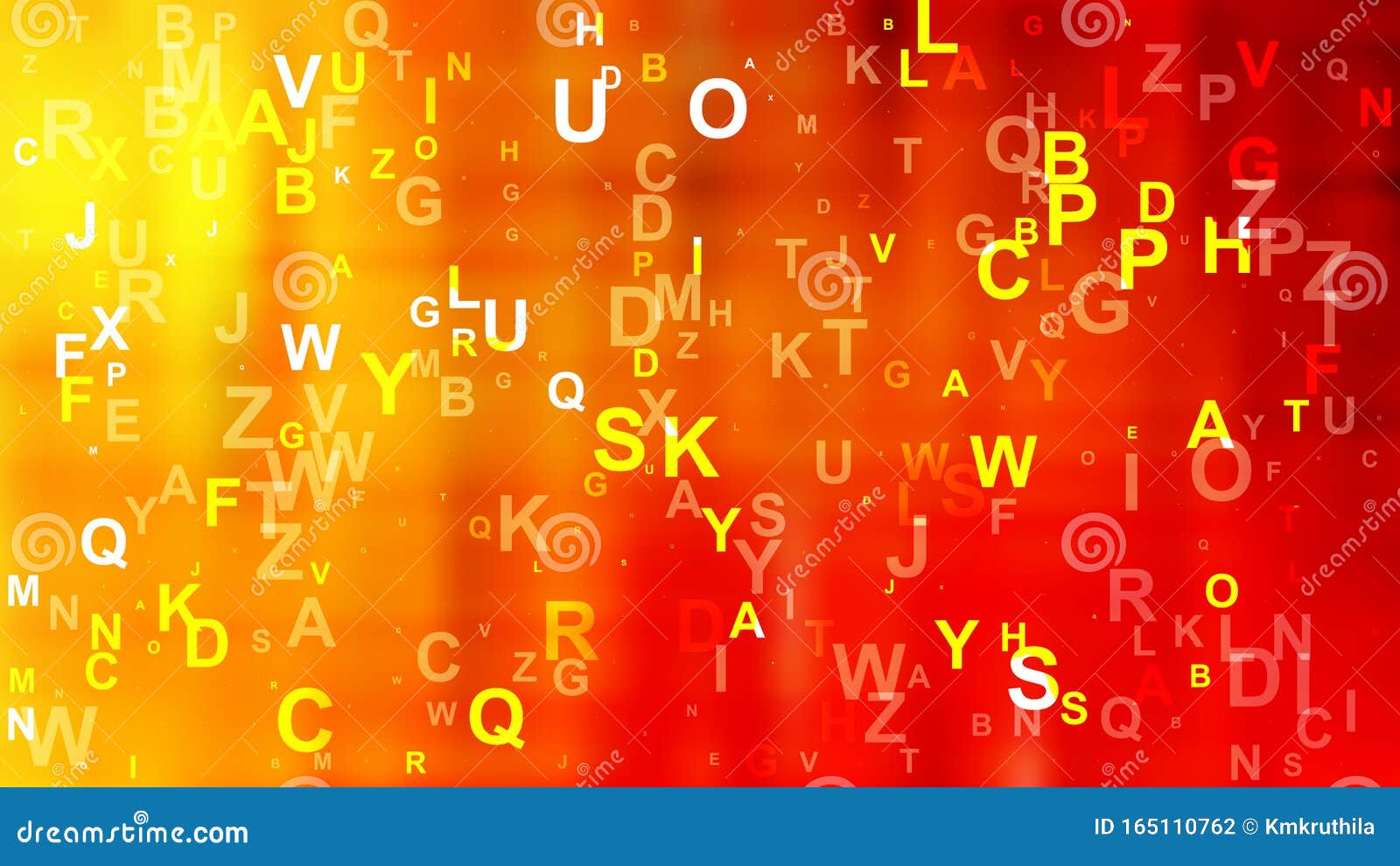 Red and Yellow Random Alphabet Letters Background Vector Stock Vector ...