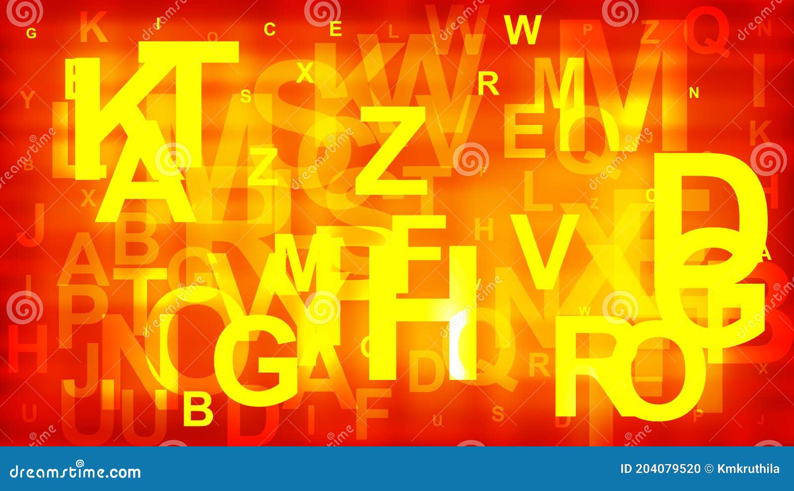 Red and Yellow Random Alphabet Letters Background Vector Stock ...