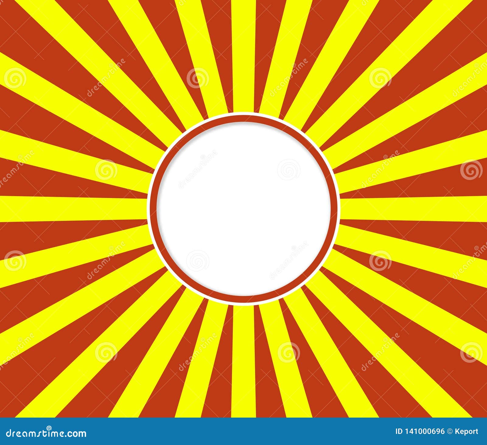 Red and Yellow Rays Texture with White Circle Stock Illustration ...