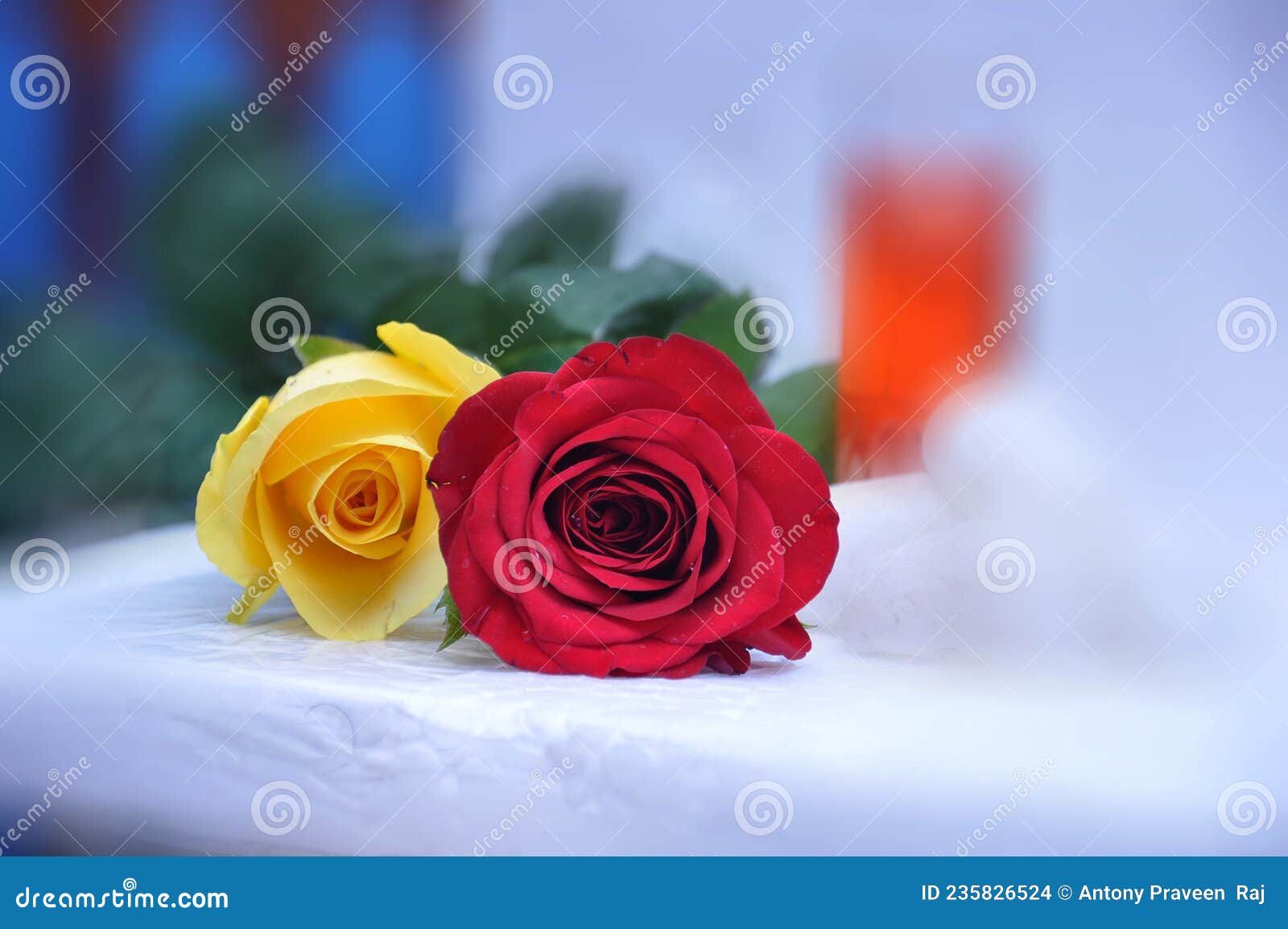 Red and Yellow Roses Bunch on Blur Background Stock Photo - Image of ...