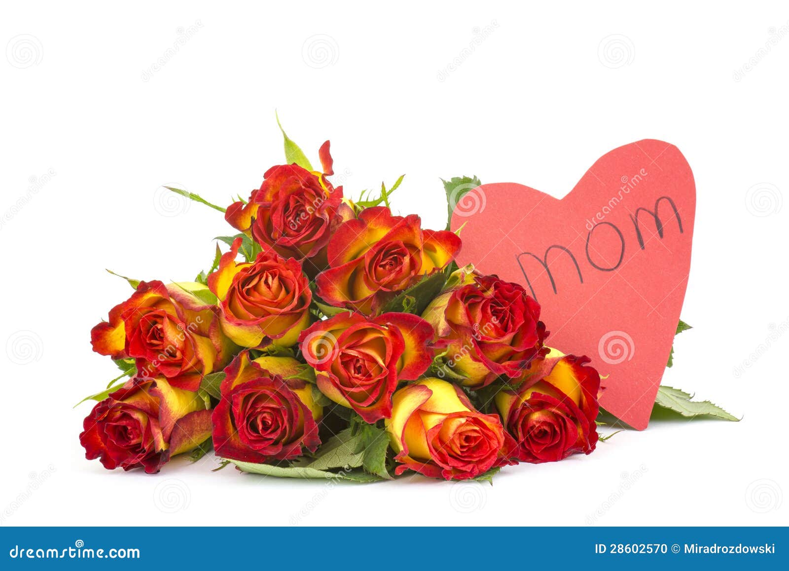 Red and Yellow Roses and Heart Stock Photo - Image of marriage, mother ...