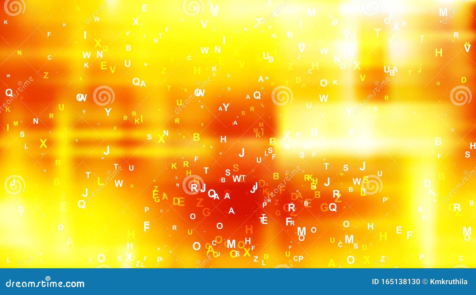 Red and Yellow Scattered Alphabet Letters Background Stock Vector ...