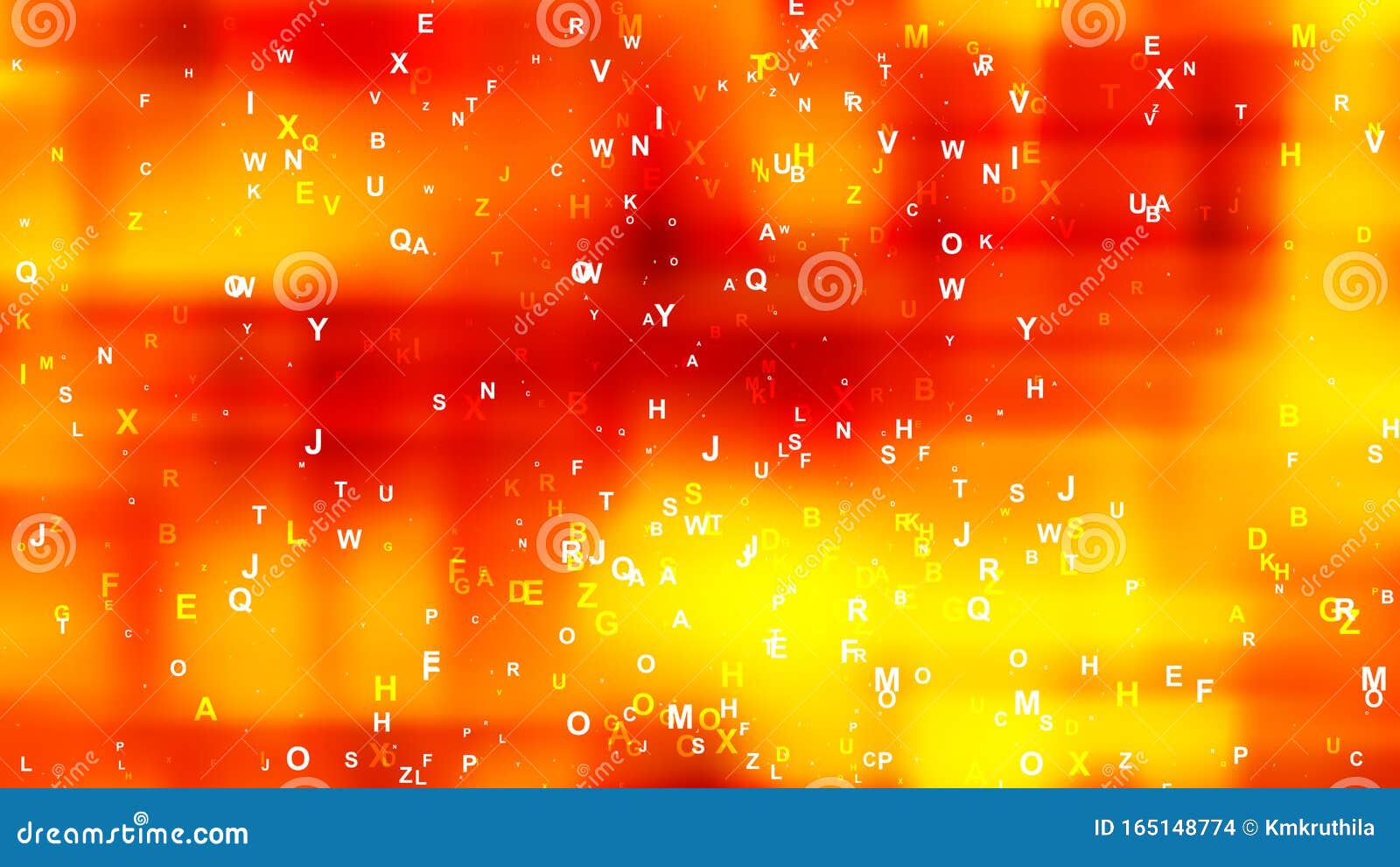Red and Yellow Scattered Letters Background Vector Illustration Stock ...