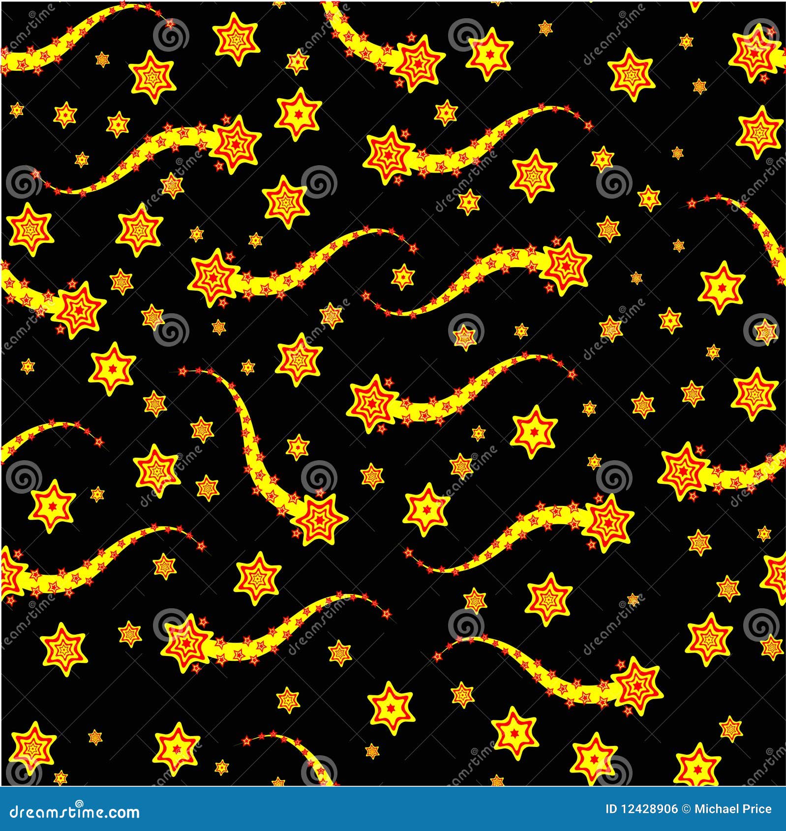A Red And Yellow Seamless Stars Funky Background Stock Photography ...