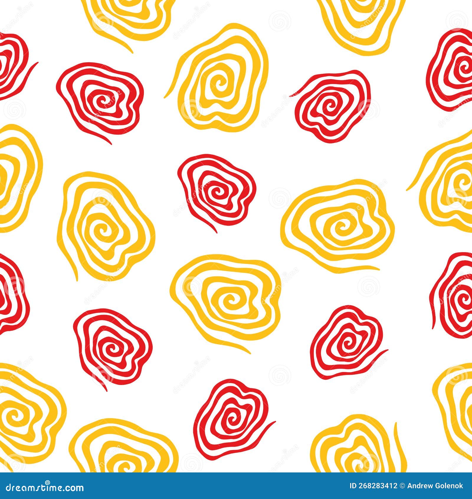 Red and Yellow Spirals Seamless Pattern Stock Vector - Illustration of ...