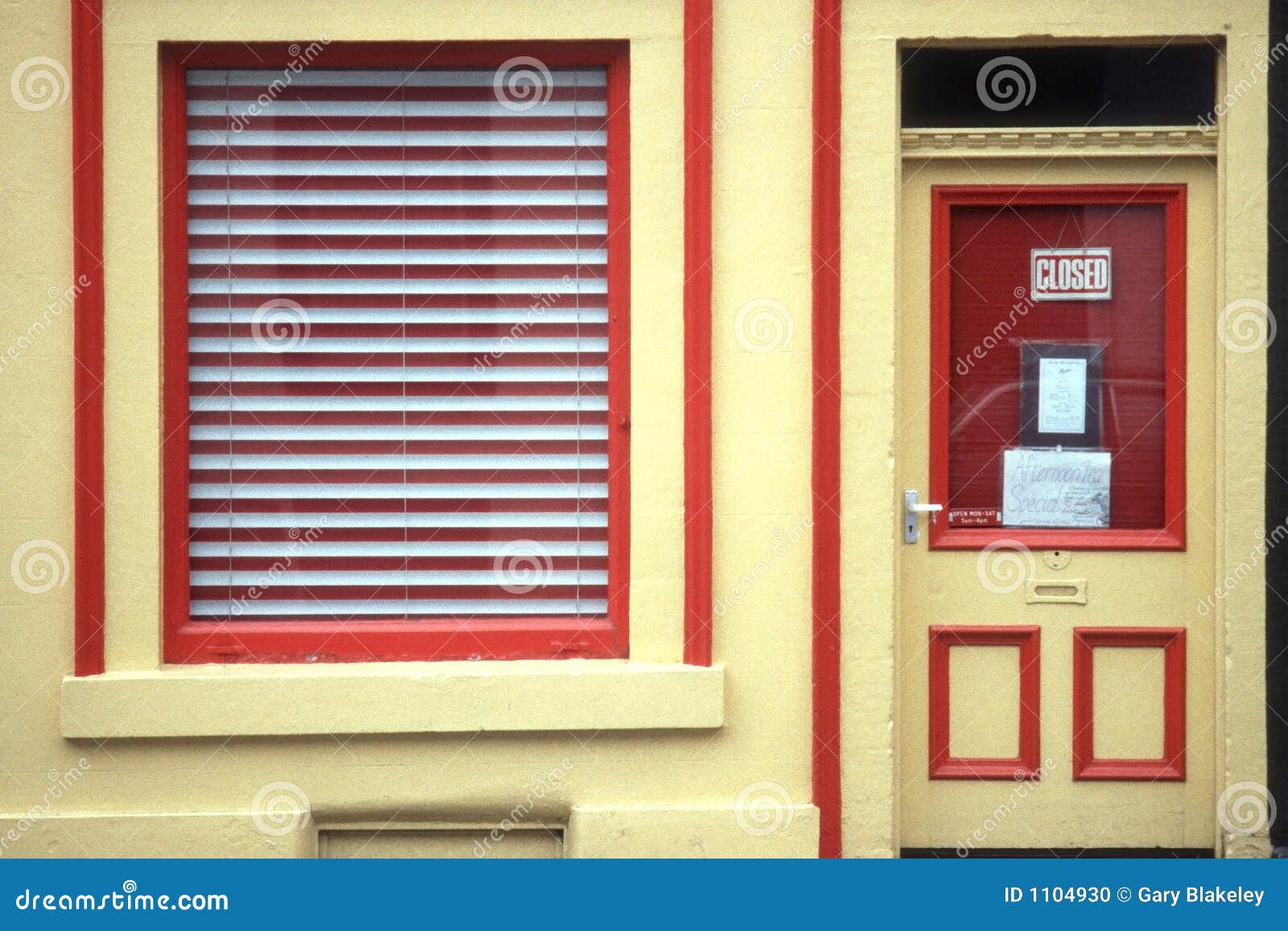 Red and Yellow Shop Front stock photo. Image of luncheonette - 1104930