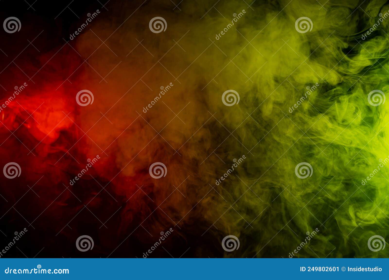 Red-yellow Smoke Spreads on a Black Background. Stock Image - Image of ...
