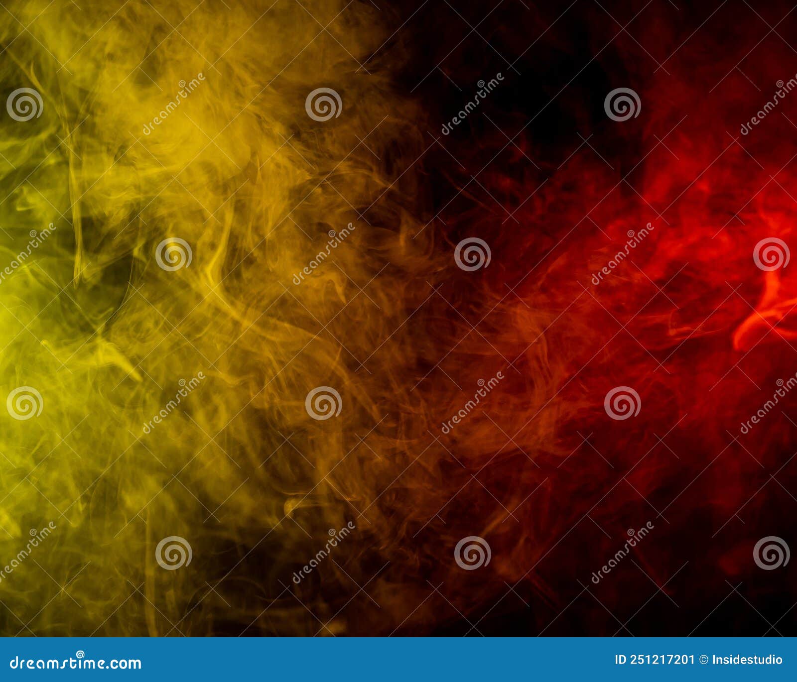 Red-yellow Smoke Spreads on a Black Background. Stock Image - Image of ...