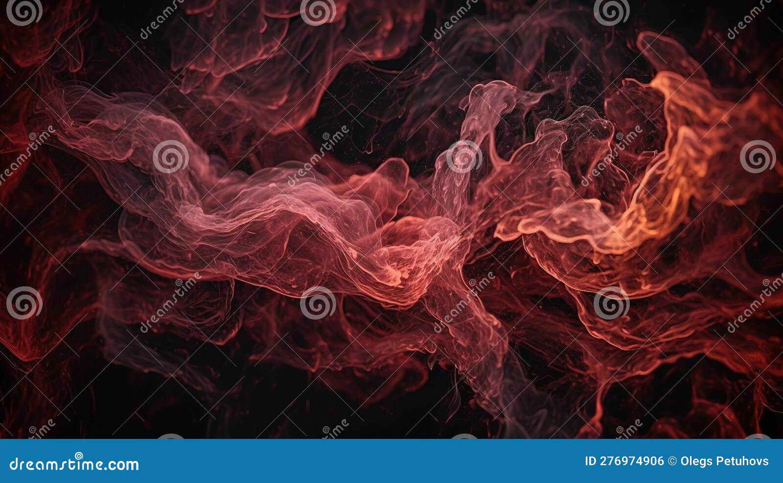 A Red and Yellow Smoke Texture on a Black Background with a Black ...