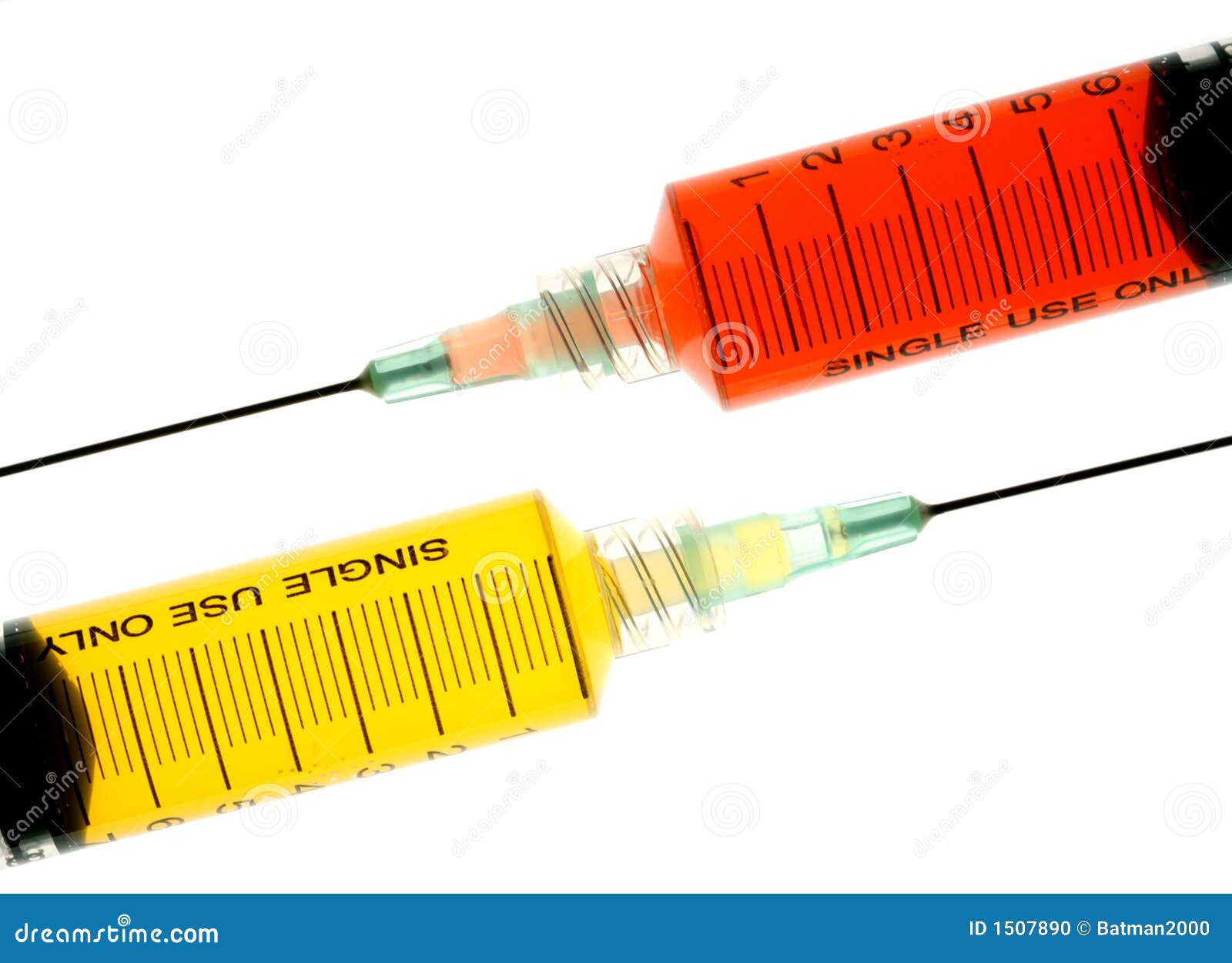 Red and yellow syringes stock photo. Image of medicine - 1507890