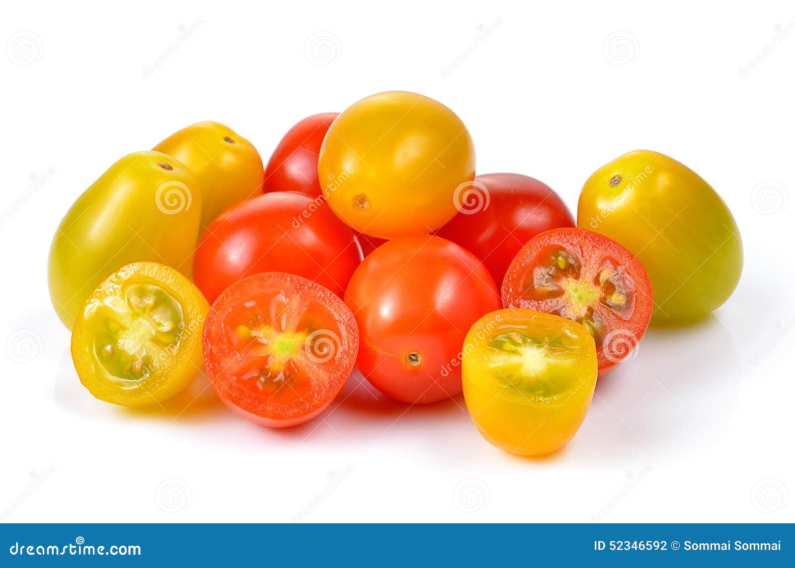Red and Yellow Tomatoes on White Background Stock Photo - Image of ...