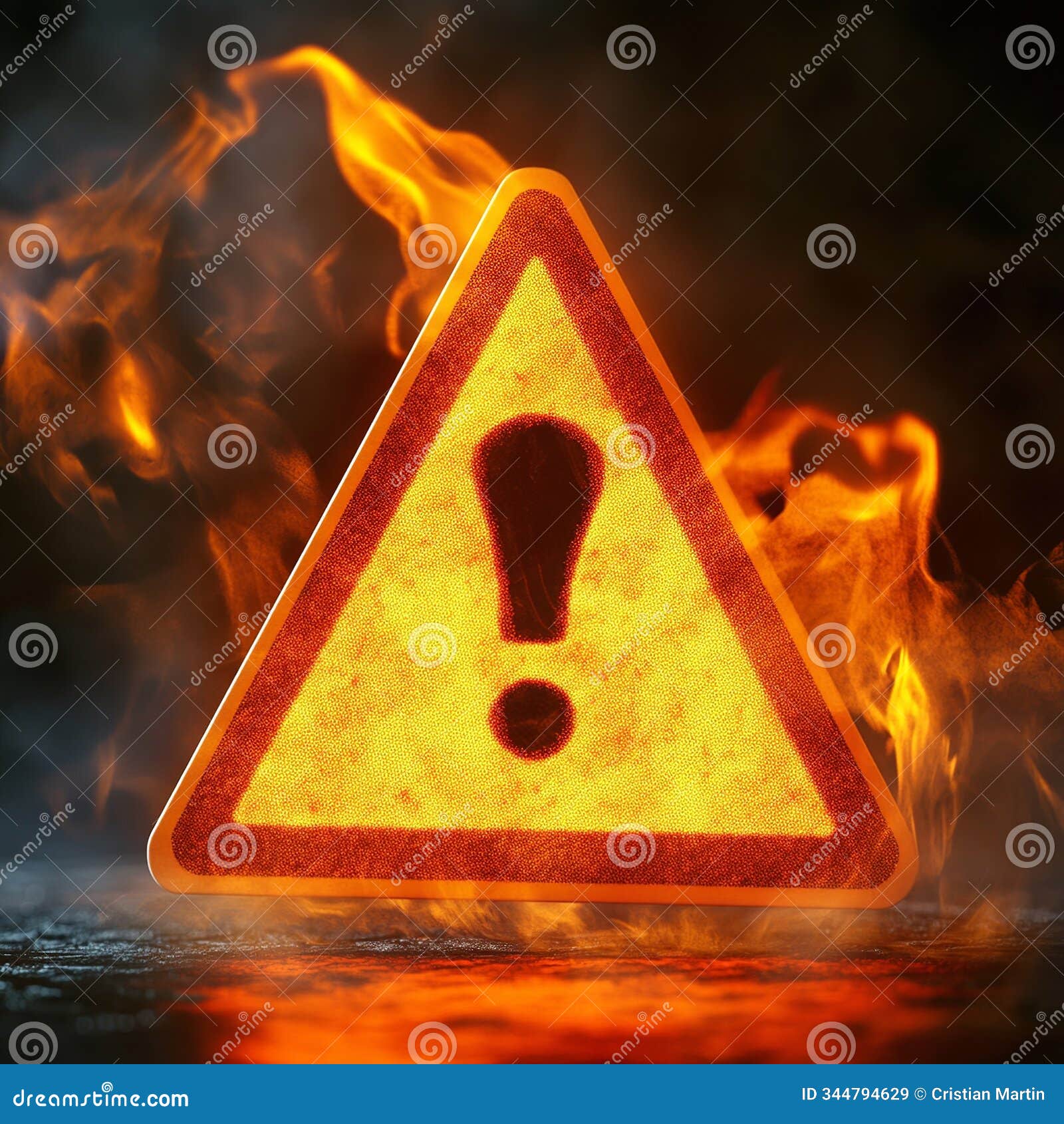 A Red and Yellow Triangle with an Exclamation Point in the Middle on ...