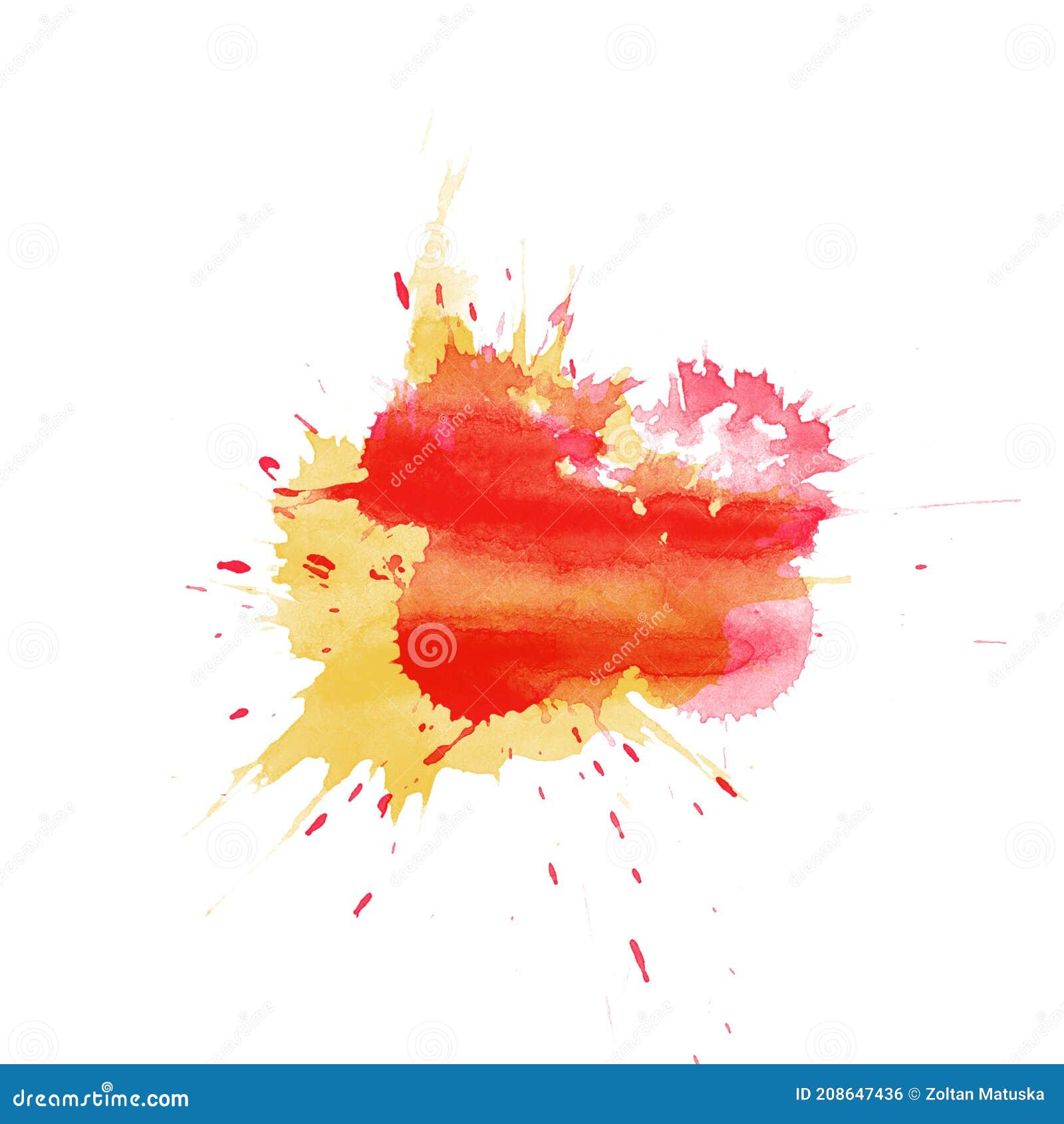 Red and Yellow Watercolor Spot, Blob, Ink Splat Brush Effect, Splash ... Red and Yellow Watercolor Spot, Blob, Ink Splat Brush Effect, Splash ...