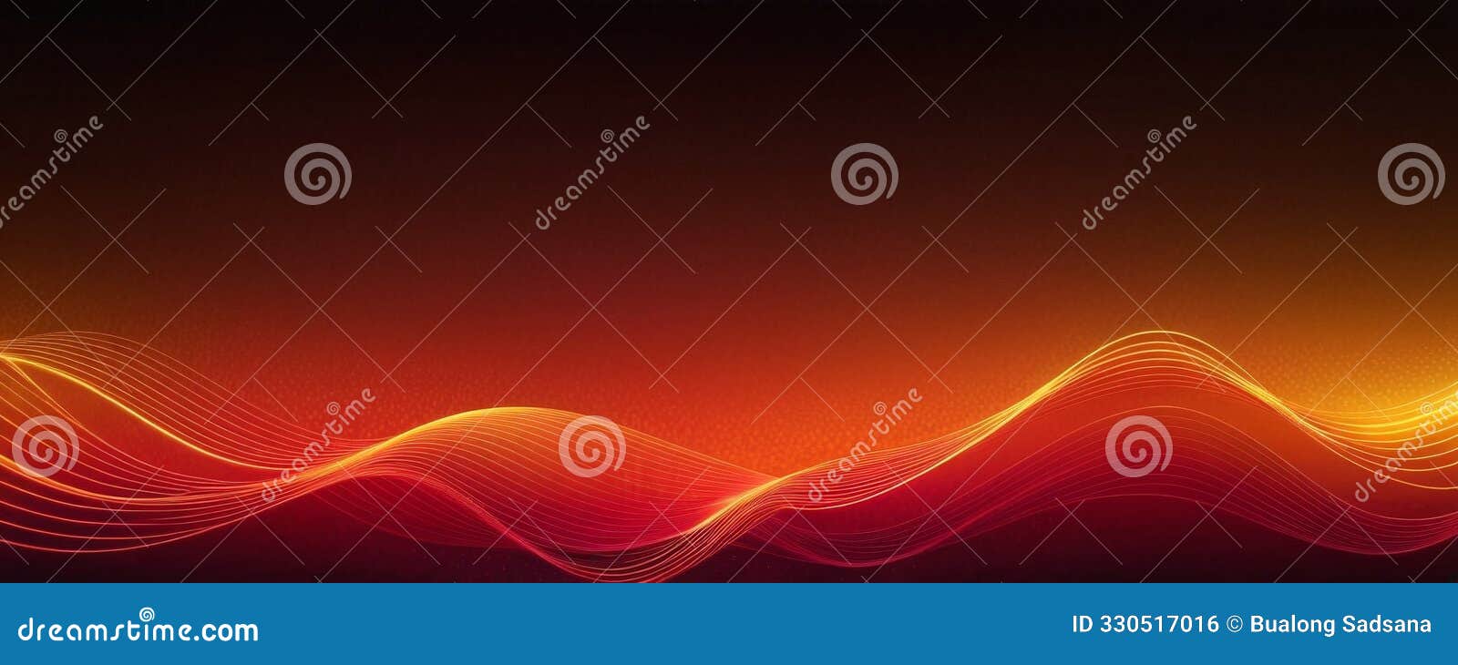 Red and Yellow Wave Pattern on Black Background Stock Illustration ...