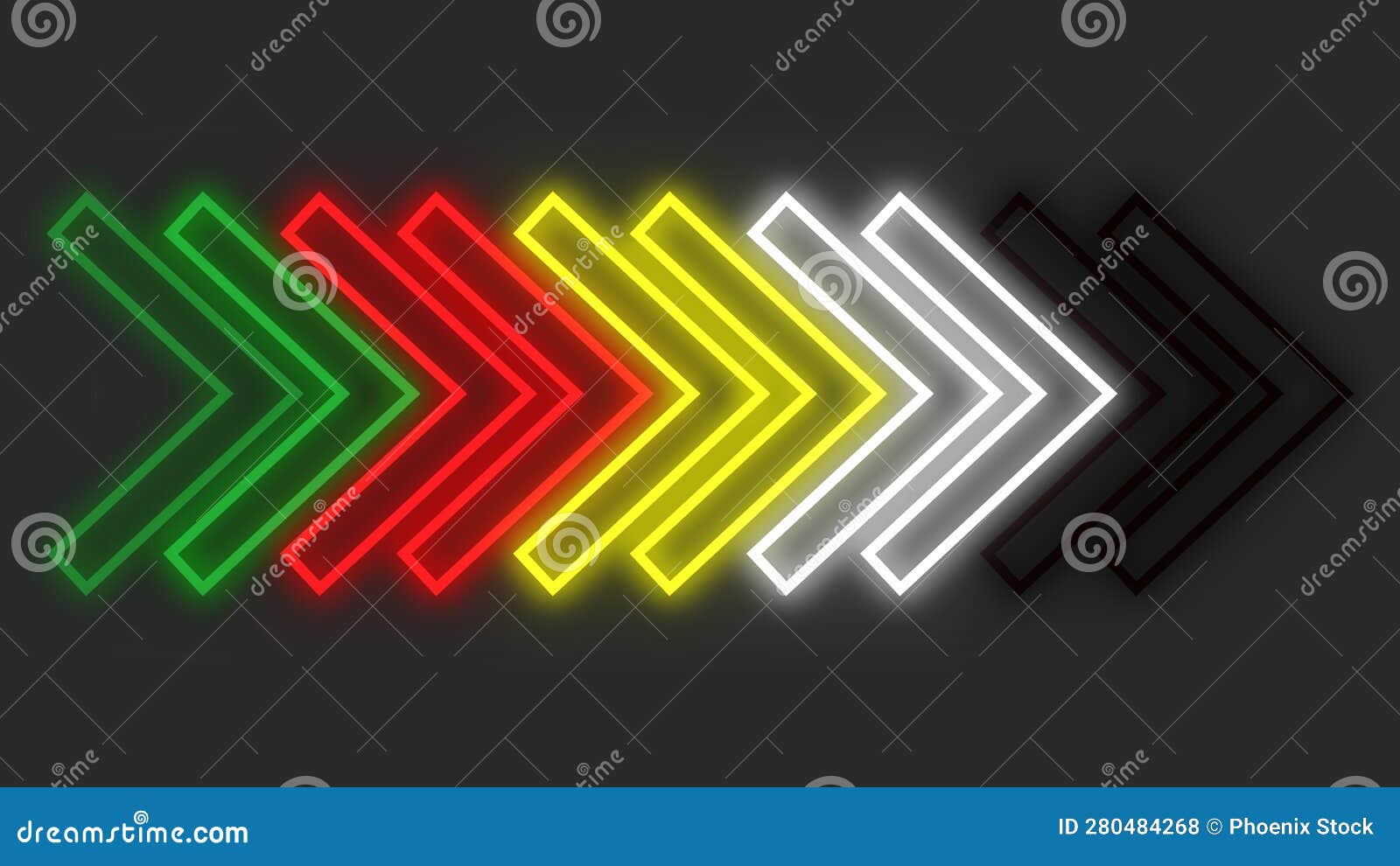 Red Yellow White Green and Black Colored Arrow Stroke Animation Stock ...