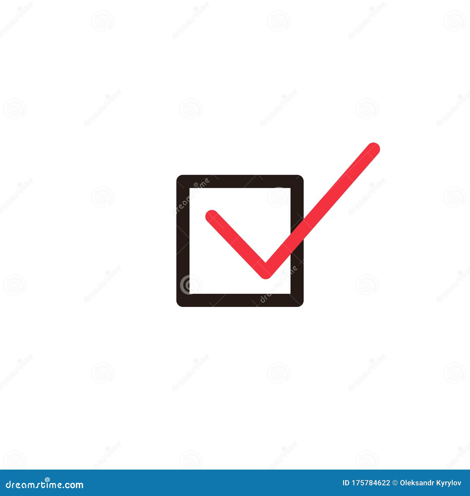 Red Yes Check Mark in Square Box. Stock Vector Illustration Isolated on ...