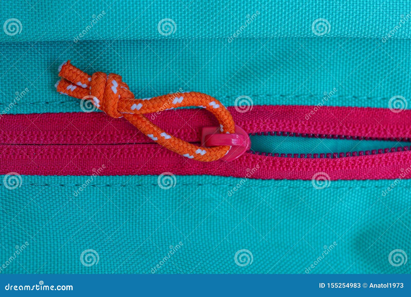 Zip on Green Cloth from a Piece of Clothing Stock Image - Image of ...