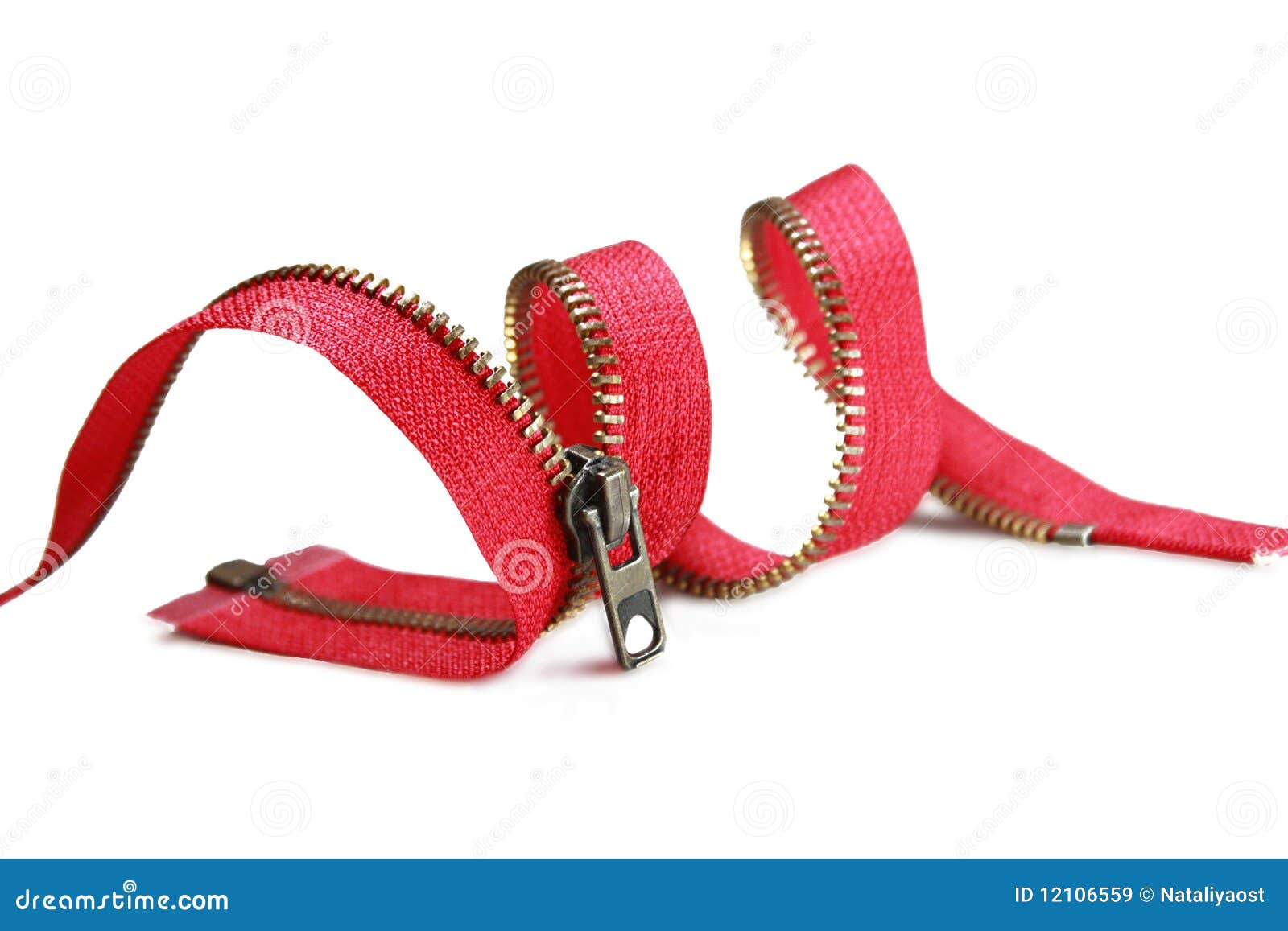 Red Zipper on a White Background Stock Image - Image of garments ...