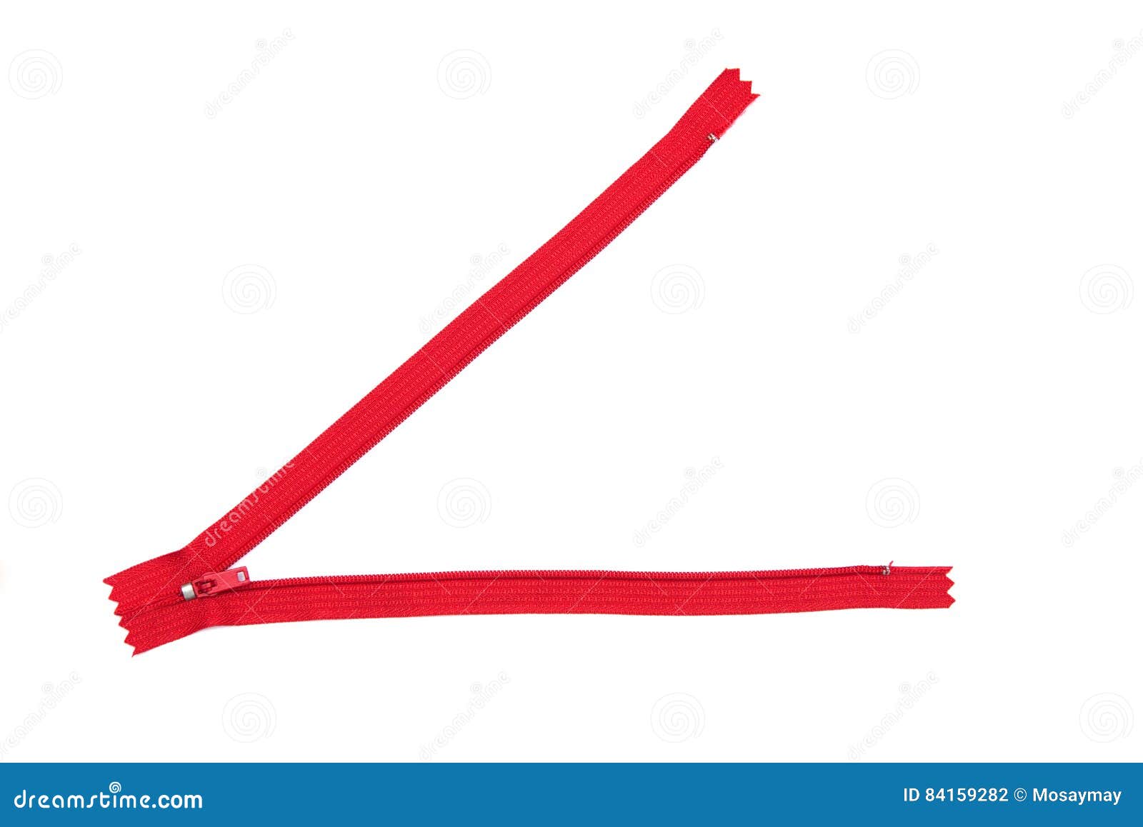 Red Zipper on White Background Stock Photo - Image of white, fastener ...