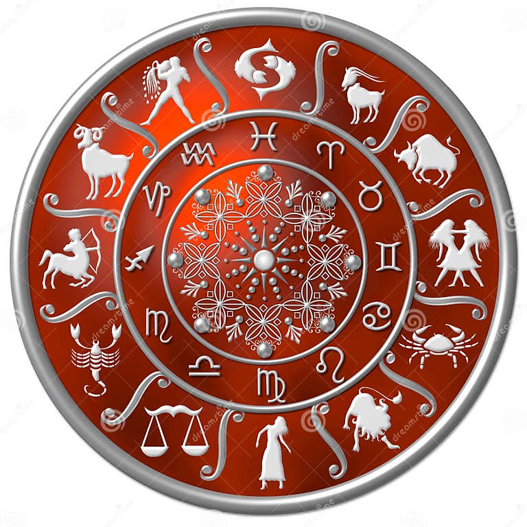 Red Zodiac Disc stock illustration. Illustration of pieces - 6735326