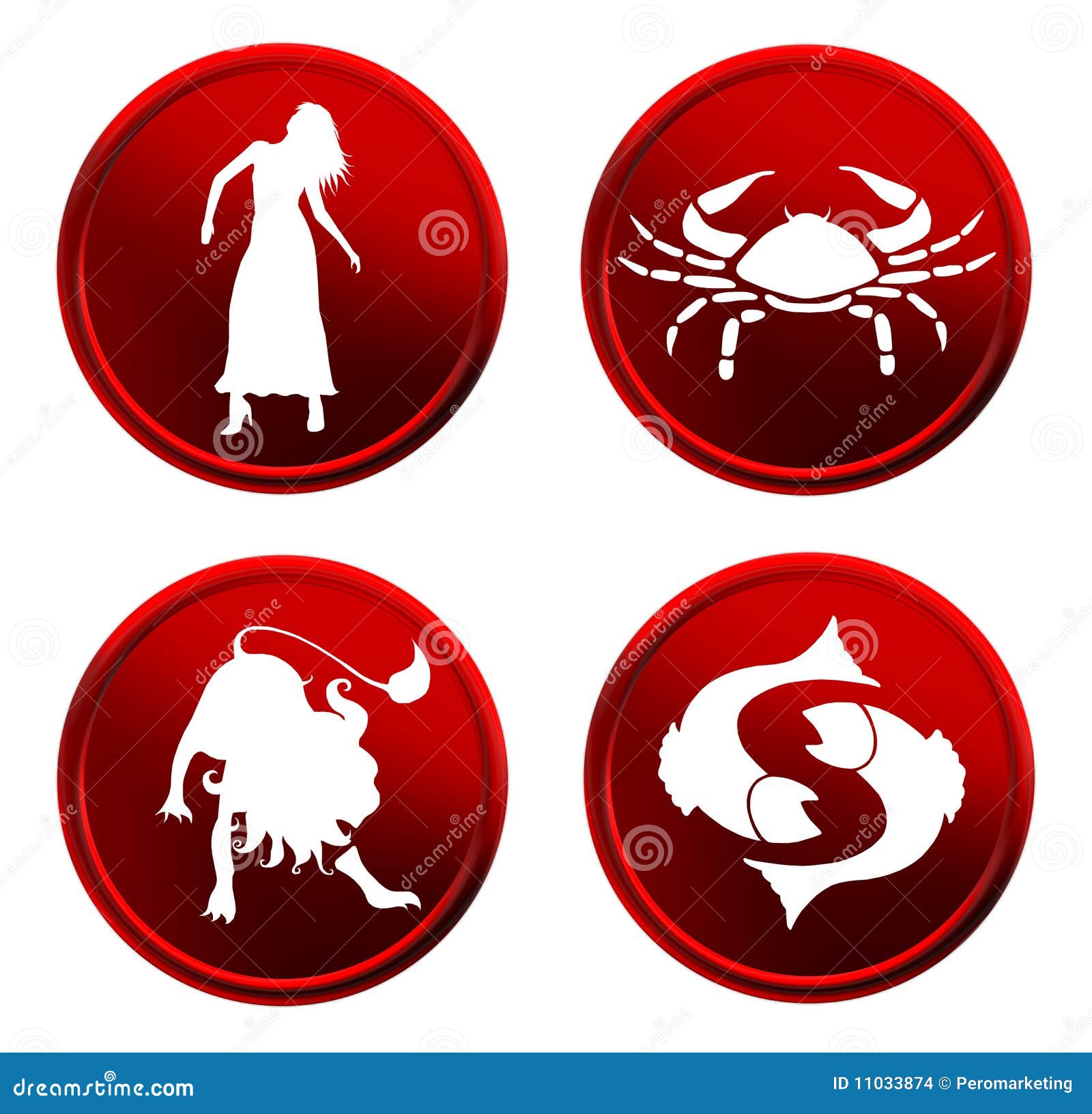 Red zodiac signs - set 1 stock illustration. Illustration of isolated ...